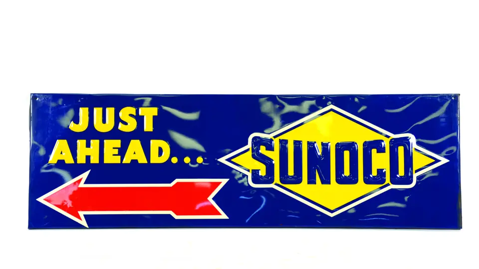 A Sunoco “Just ahead...” tin sign, circa 1953. | Santa Monica 2016 | RM ...