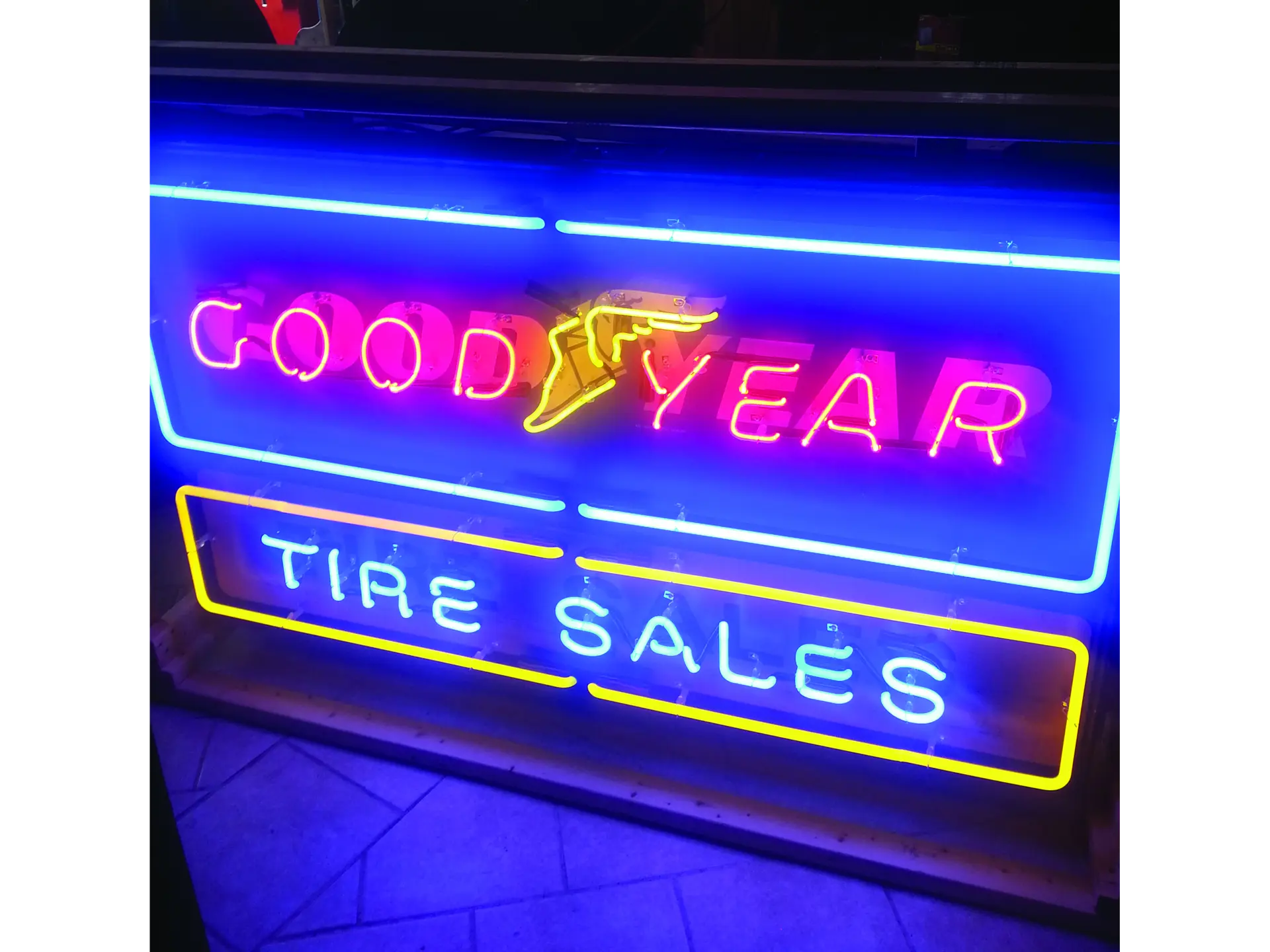 Goodyear tin neon sign, original | Auburn Fall 2016 | RM Sotheby's
