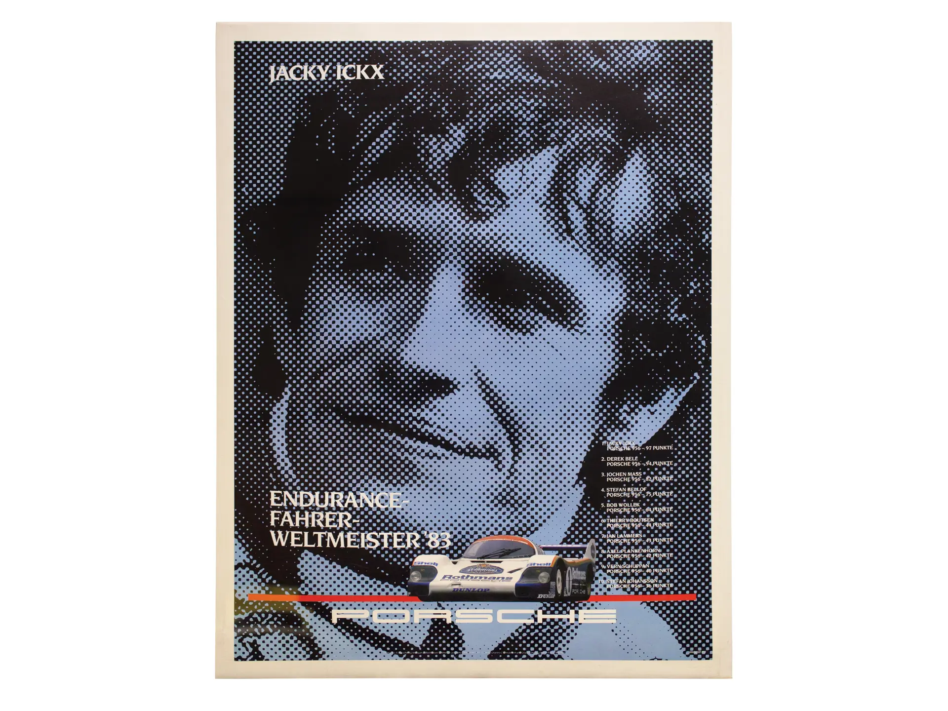 Jacky Ickx Endurance-Fahrer-Weltmeister '83 Porsche Poster | Amelia ...