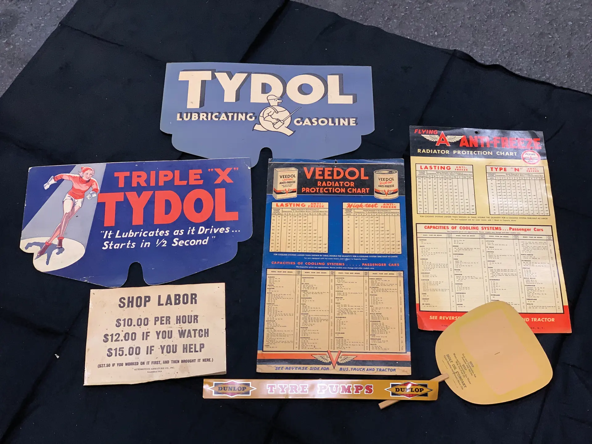 Grouping of Tydol Carboard Advertising | Auburn Fall 2019 | RM Sotheby's