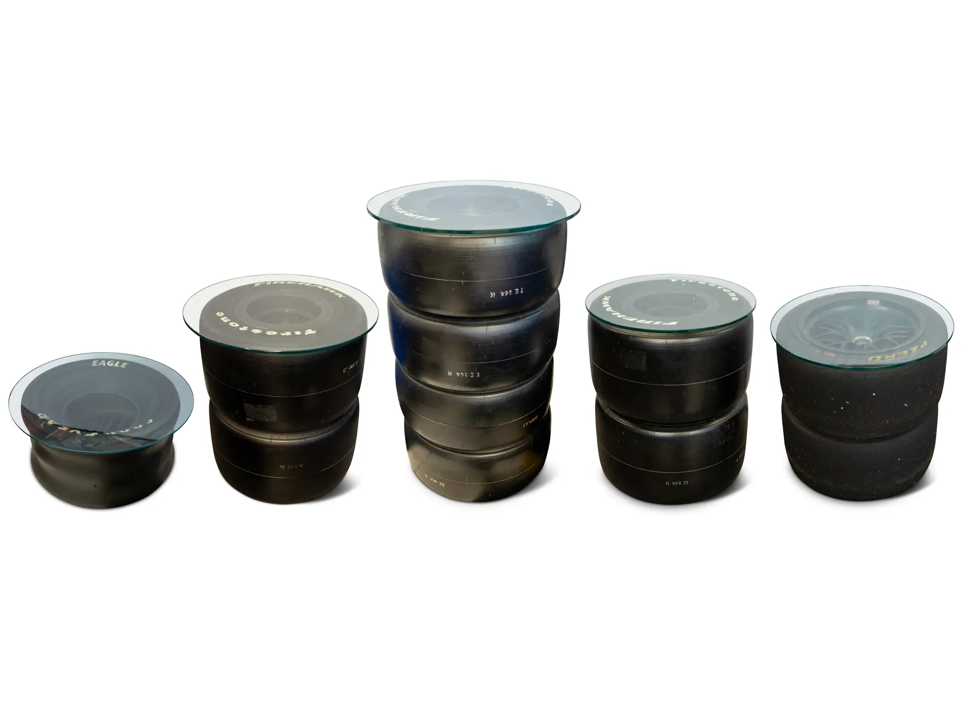 Racing Tire Glass Top Tables | Dare to Dream Collection | RM Sotheby's