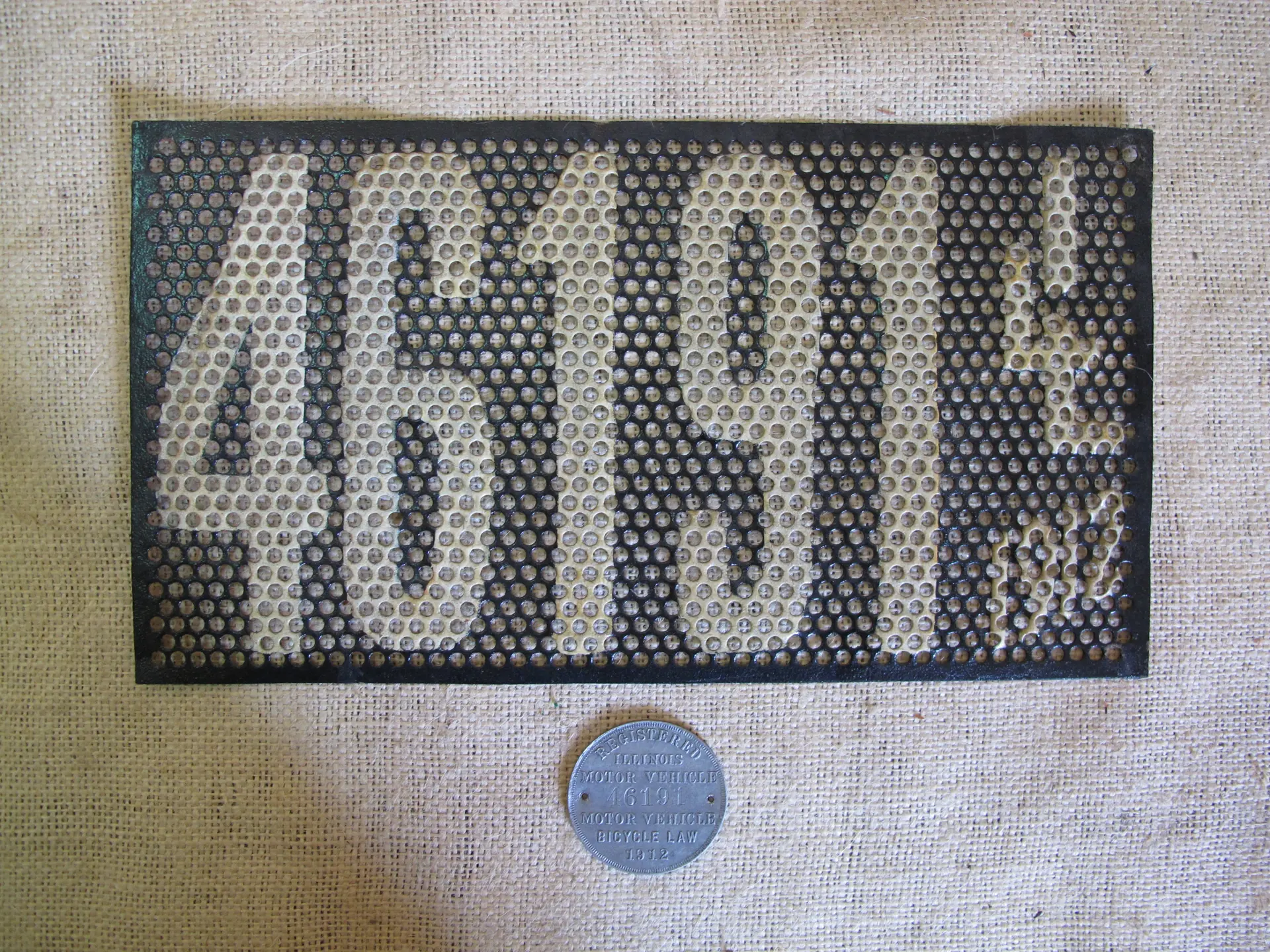 1913 Illinois Single License Plate and Registration Tag | The Lee Roy ...