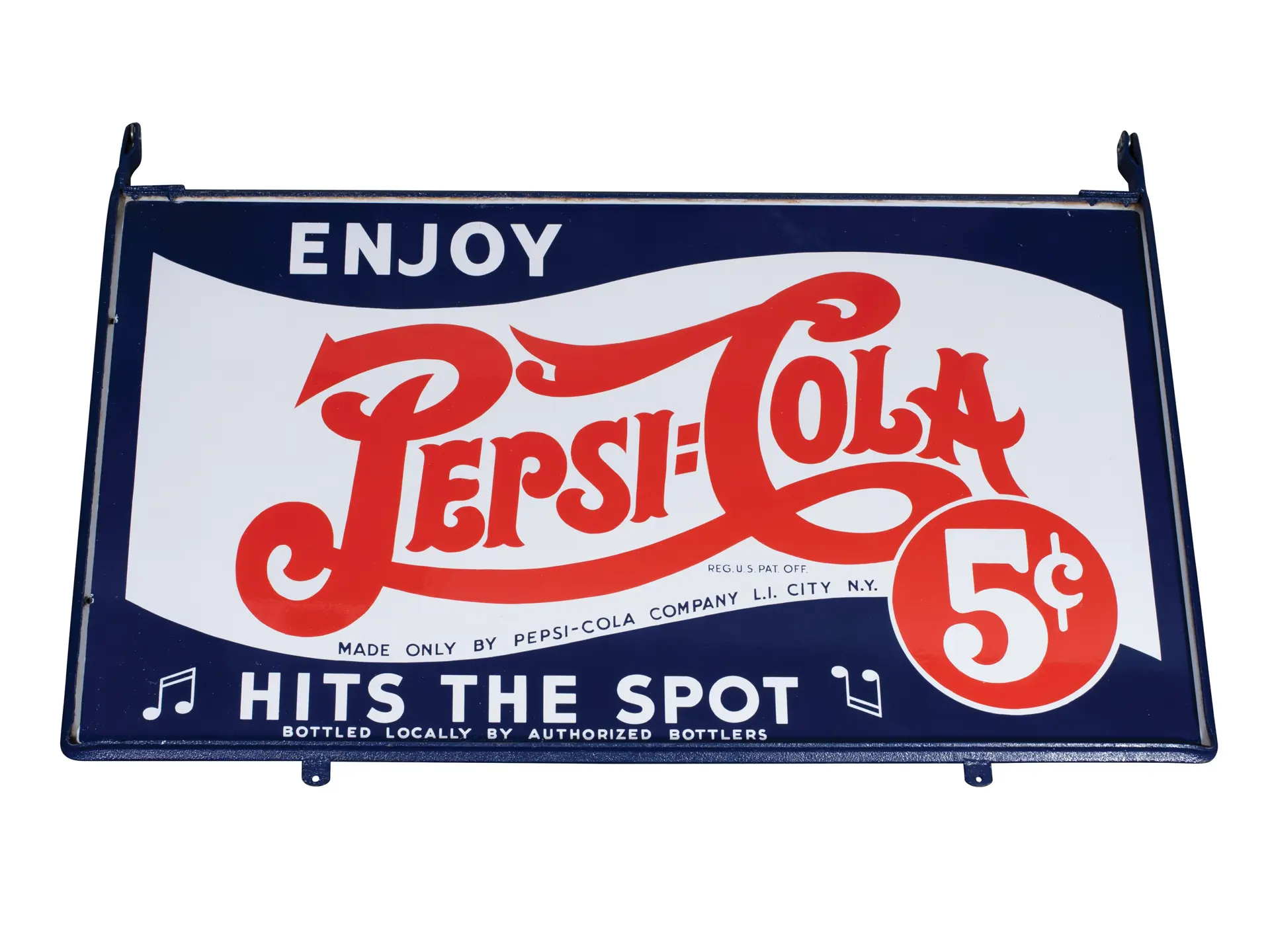 Pepsi-Cola 5¢ Double-Sided Sign in Original Frame | The Dingman ...