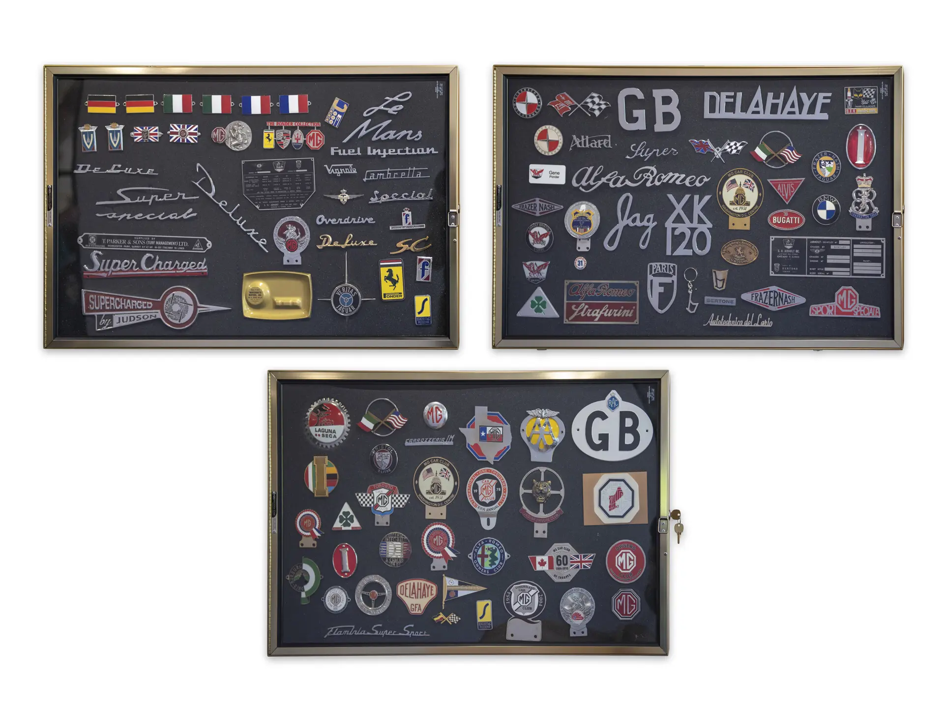 Three Shadowboxes of Assorted Badges and Emblems | Gene Ponder ...