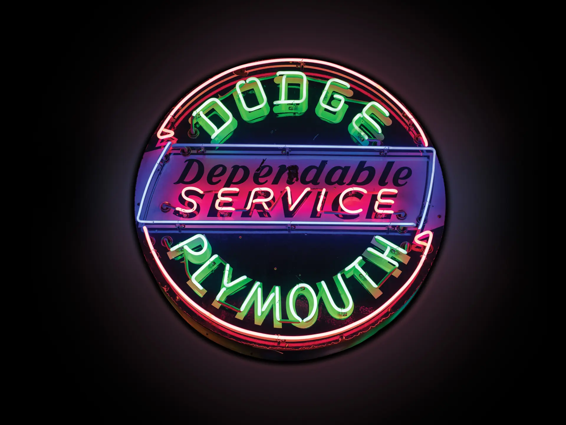 Dodge Plymouth Dependable Service Neon Sign | The Dingman Collection ...