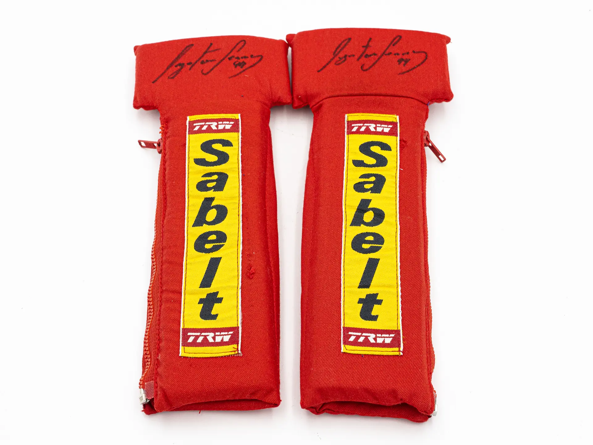 1994 Ayrton Senna Signed Sabelt TRW Harness Pads | The Champions ...