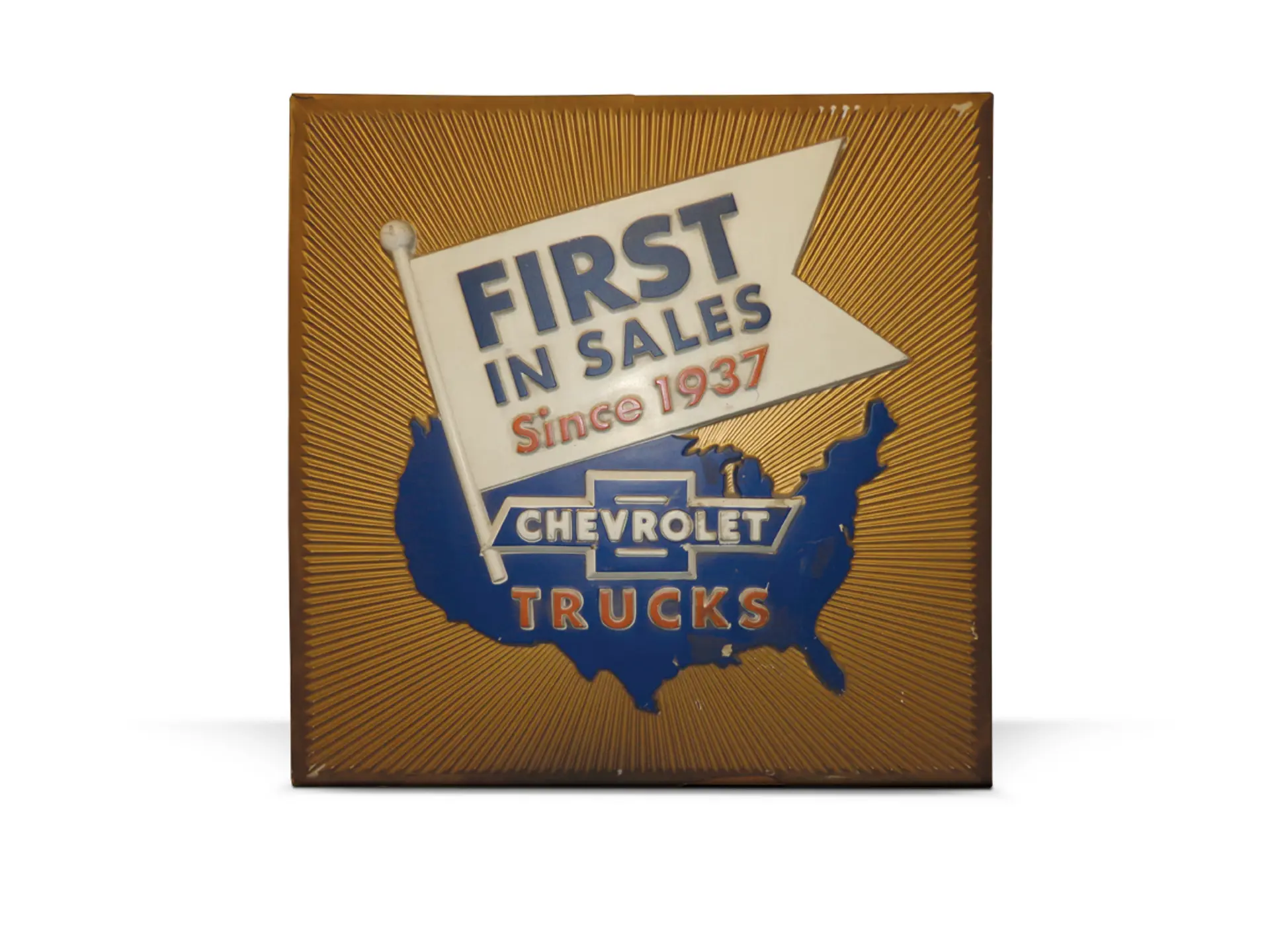 Chevrolet Dealer Showroom Embossed Plastic Sales Award Plaque | Auburn ...