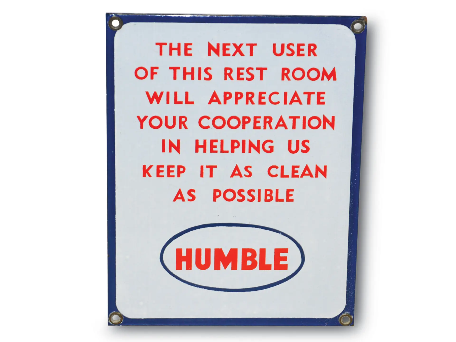 Humble Clean Rest Room Sign | Auburn Spring 2019 | RM Sotheby's