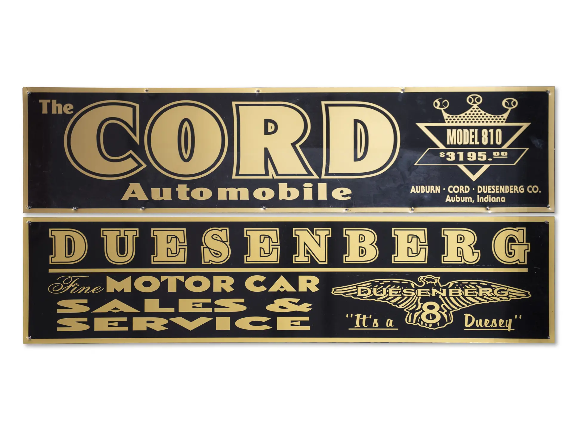 Reproduction Duesenberg and Cord Signs | Gene Ponder Collection | RM ...