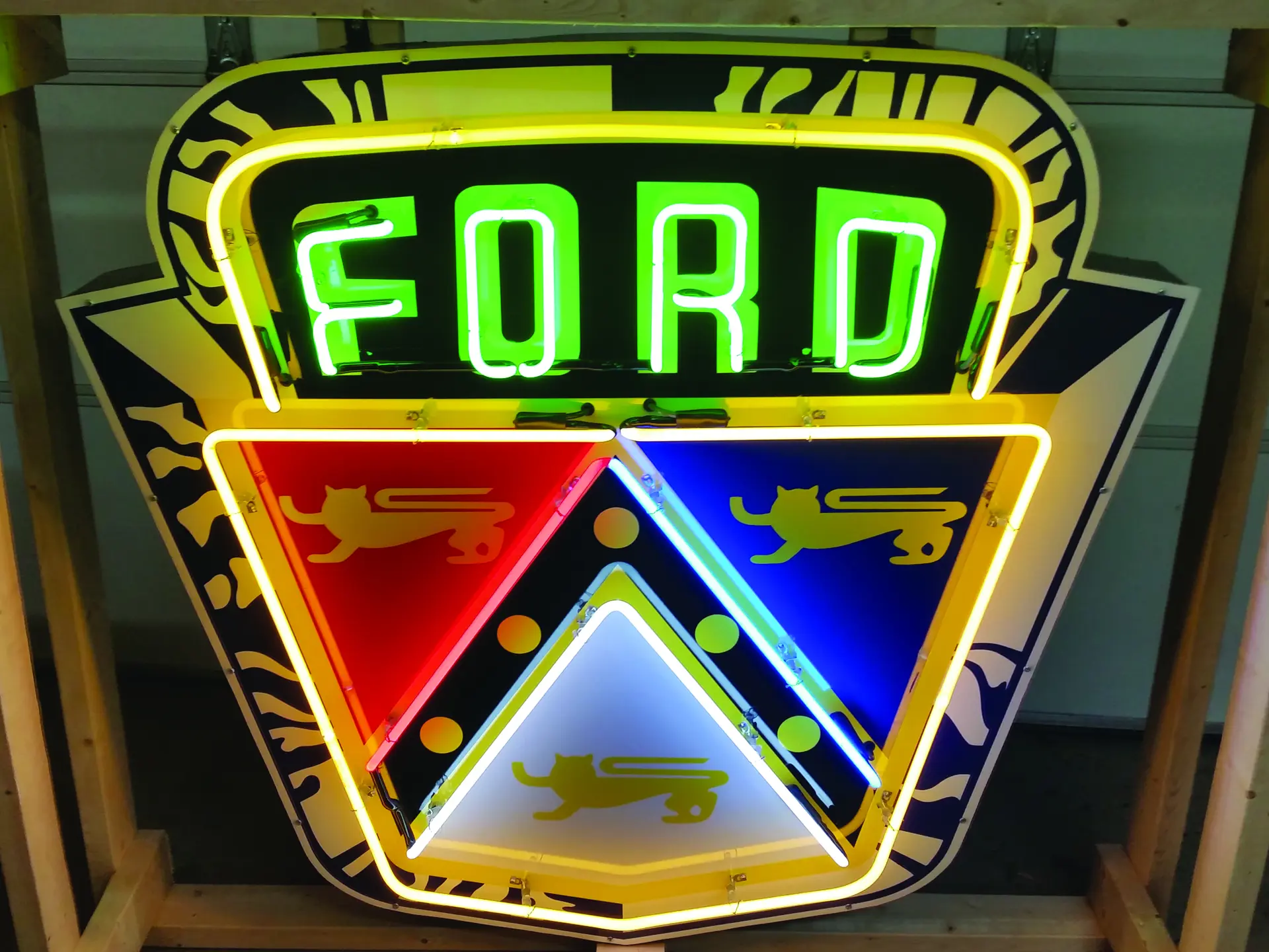 A custom, Ford dealership, tin, neon, sign. | Auburn Spring 2017 | RM ...