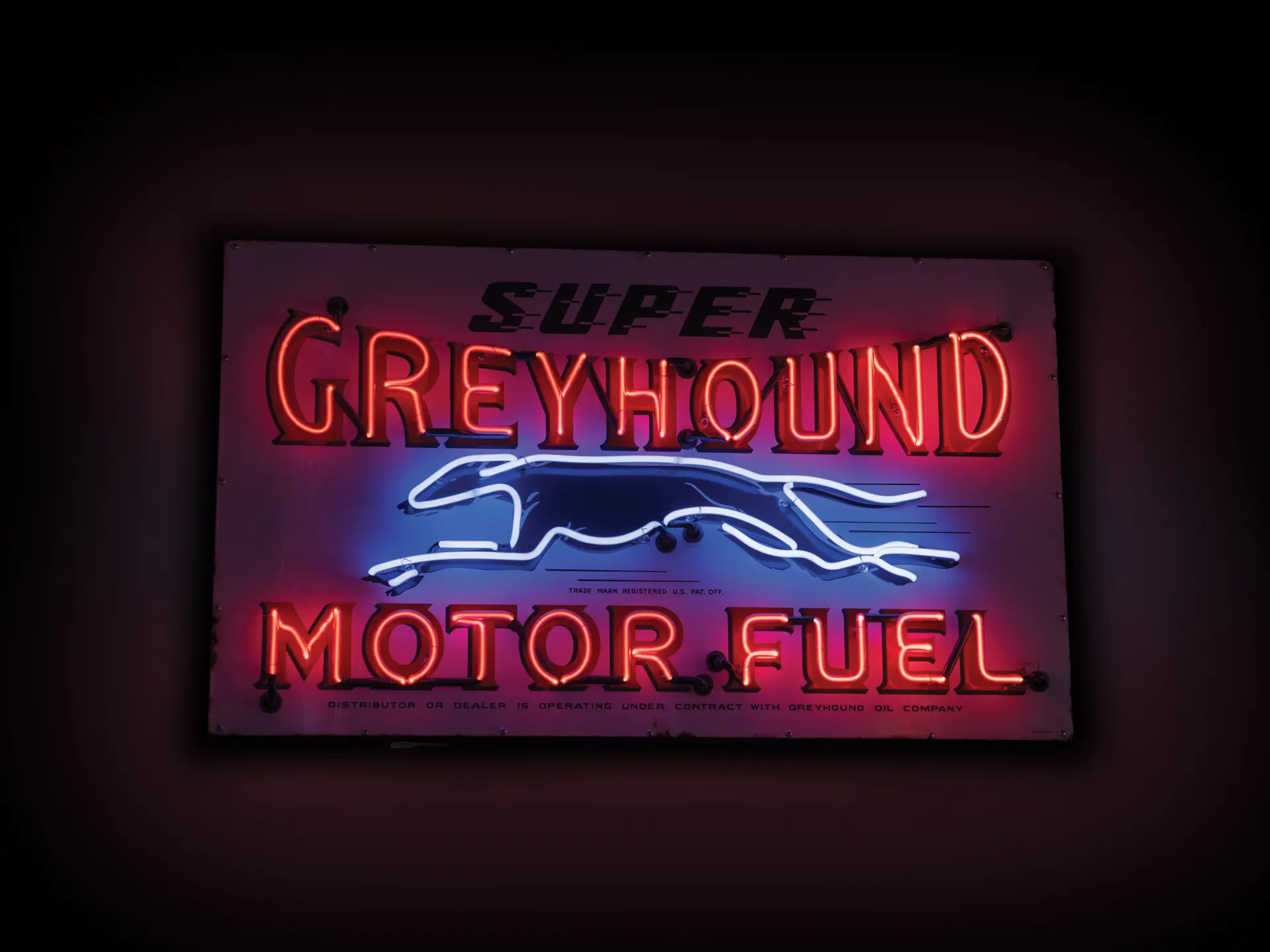 Greyhound Motor Fuel Neon Sign | The Dingman Collection | RM Sotheby's