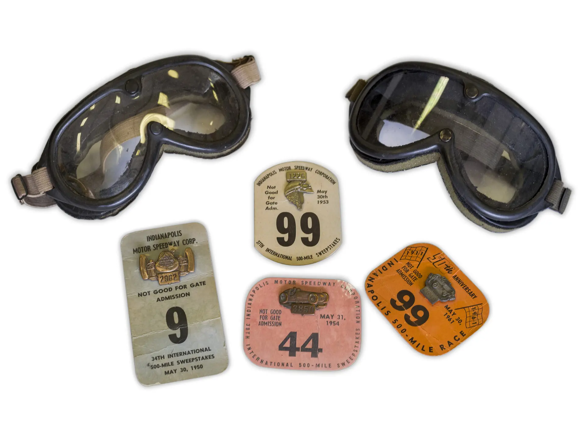 Indianapolis Pit Badges and Period Racing Goggles | Auburn Fall 2020 ...