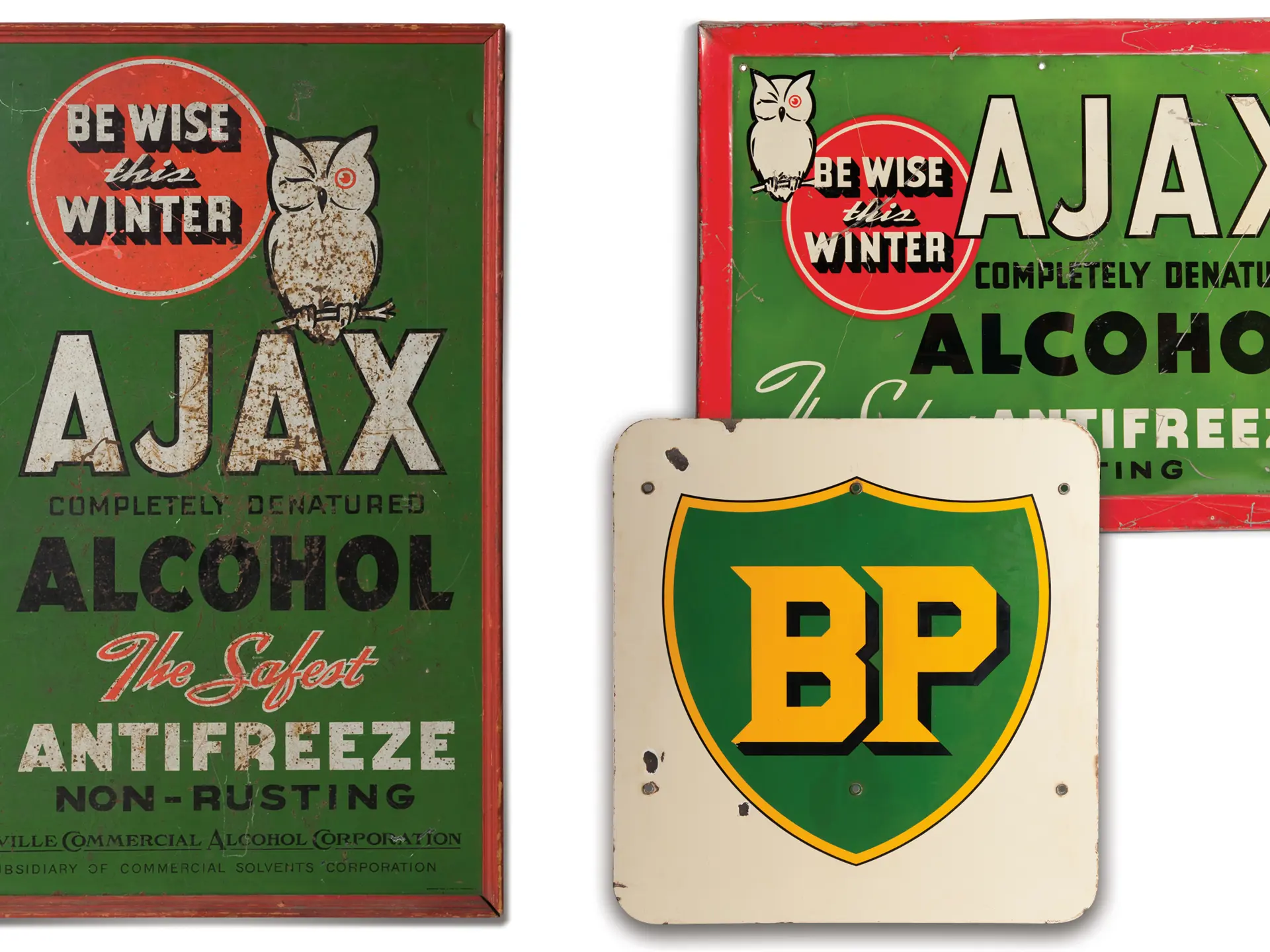 Two Ajax Antifreeze Signs & a BP Sign | The Dingman Collection 2012 ...