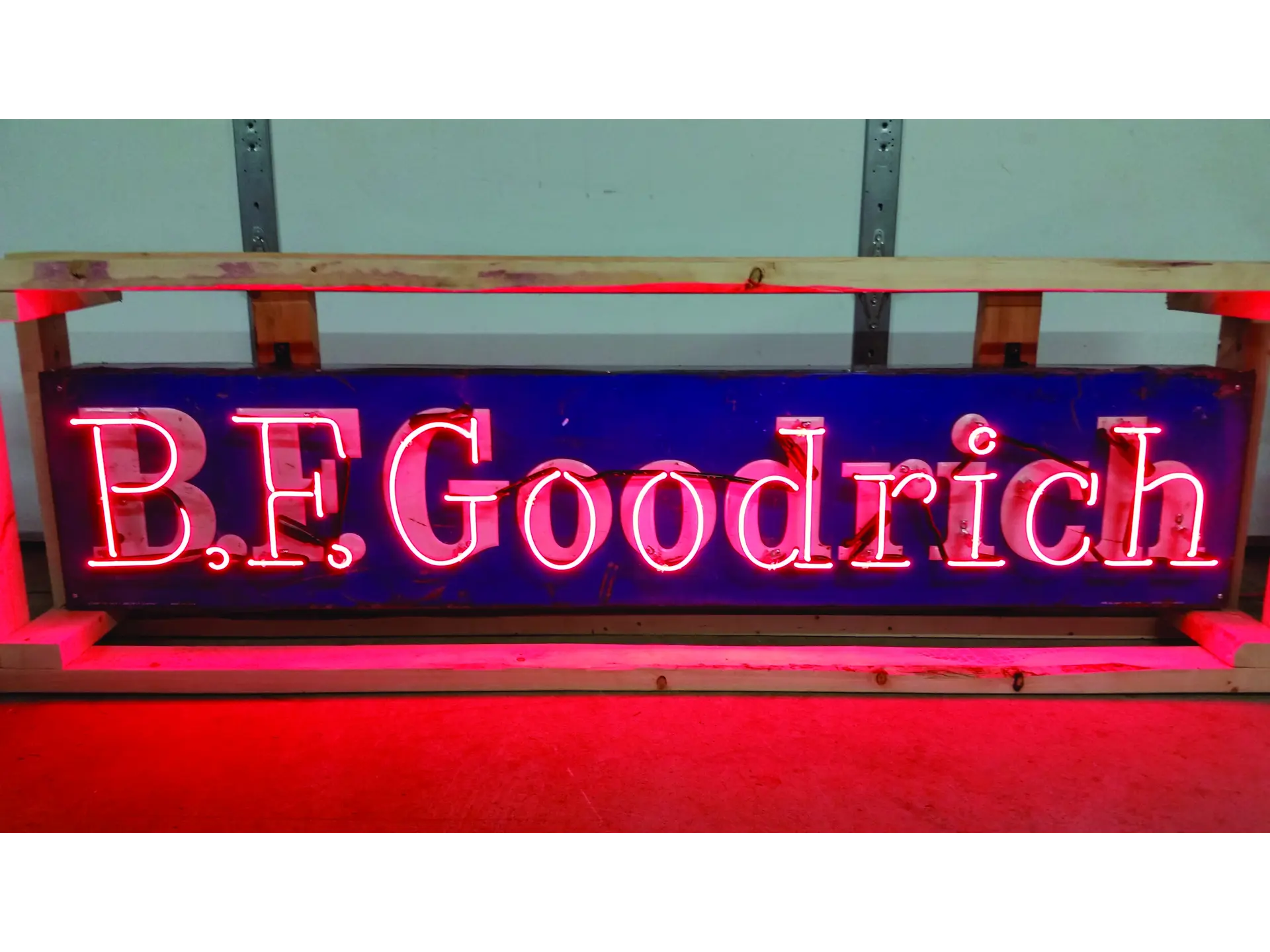 BF Goodrich tin neon sign, 1950s, original, 15x70in | Auburn Fall 2016 ...