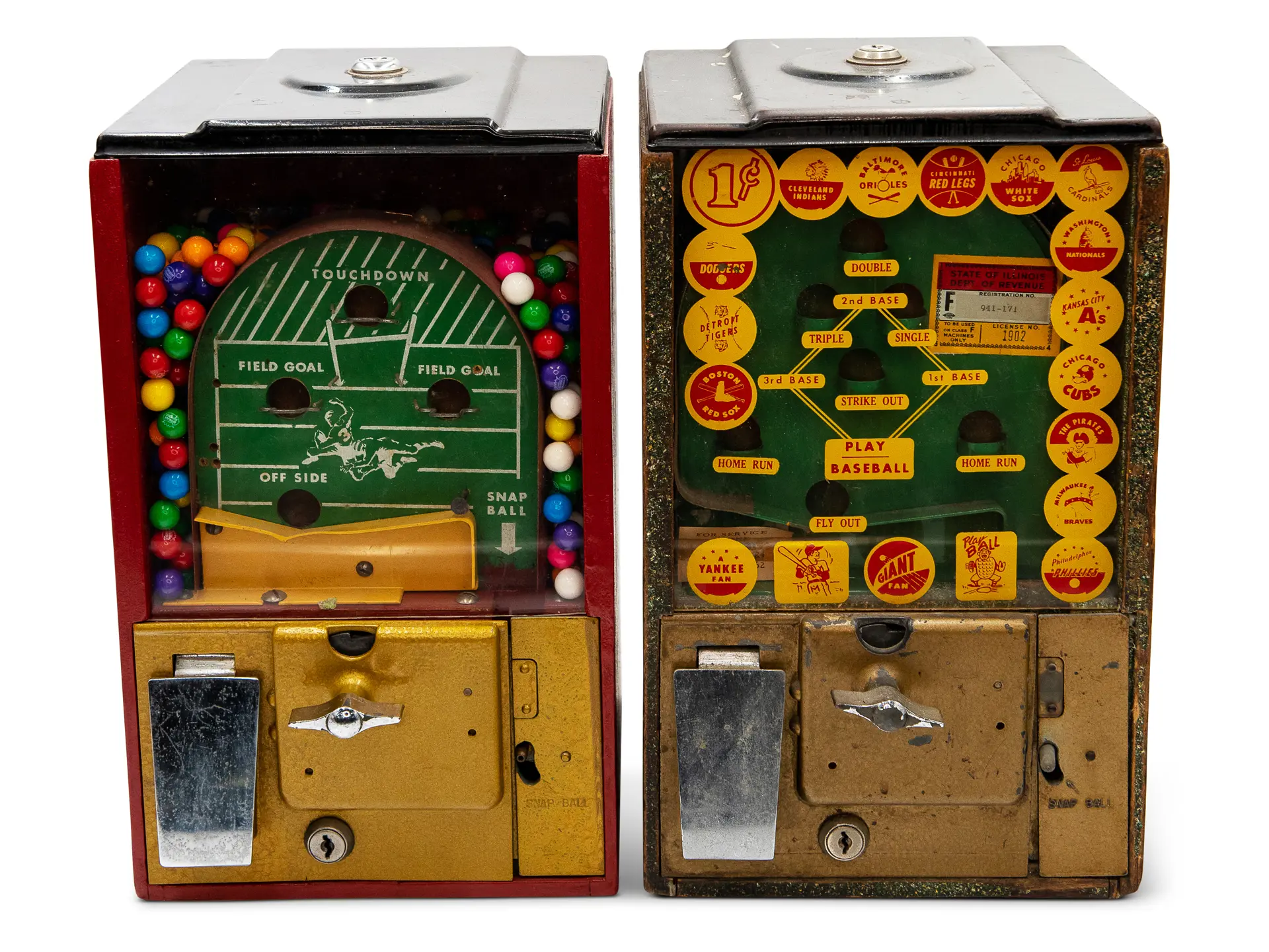Football and Baseball Victor Gumball Machines | Handle with Fun | RM ...