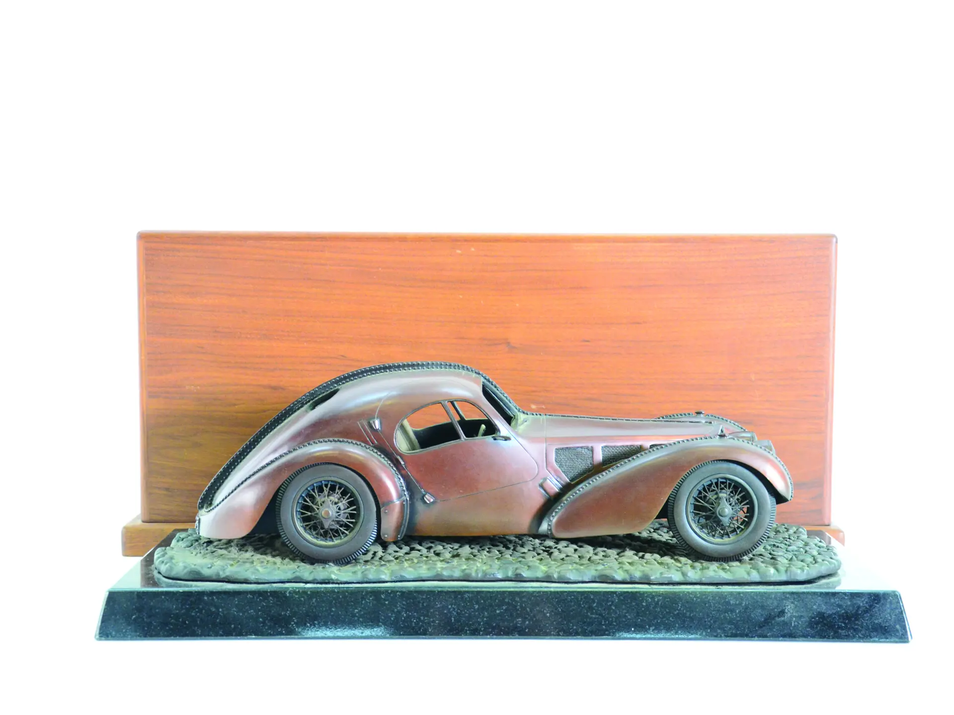A Bugatti 57 SC Atlantic bronze sculpture by Albert Guibara | Auburn ...