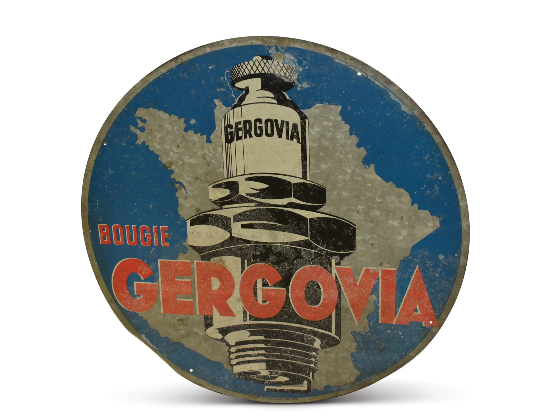 " Bougie Gergovia" Spark Plug Metal Sign | Auburn Fall 2019 | RM Sotheby's