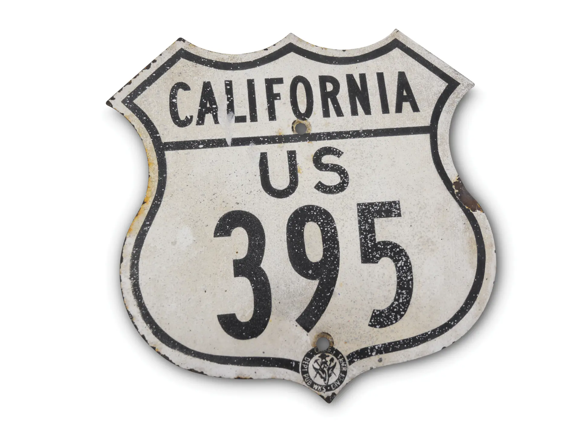 California U.S. Route 395 Shield Tin Sign | Auburn Fall 2019 | RM Sotheby's