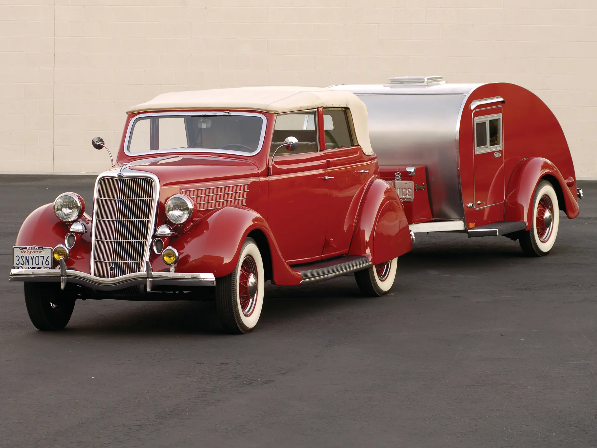 1935 Ford Convertible Sedan & Tear Drop Trailer | Vintage Motor Cars in Arizona 2007 | RM Sotheby's