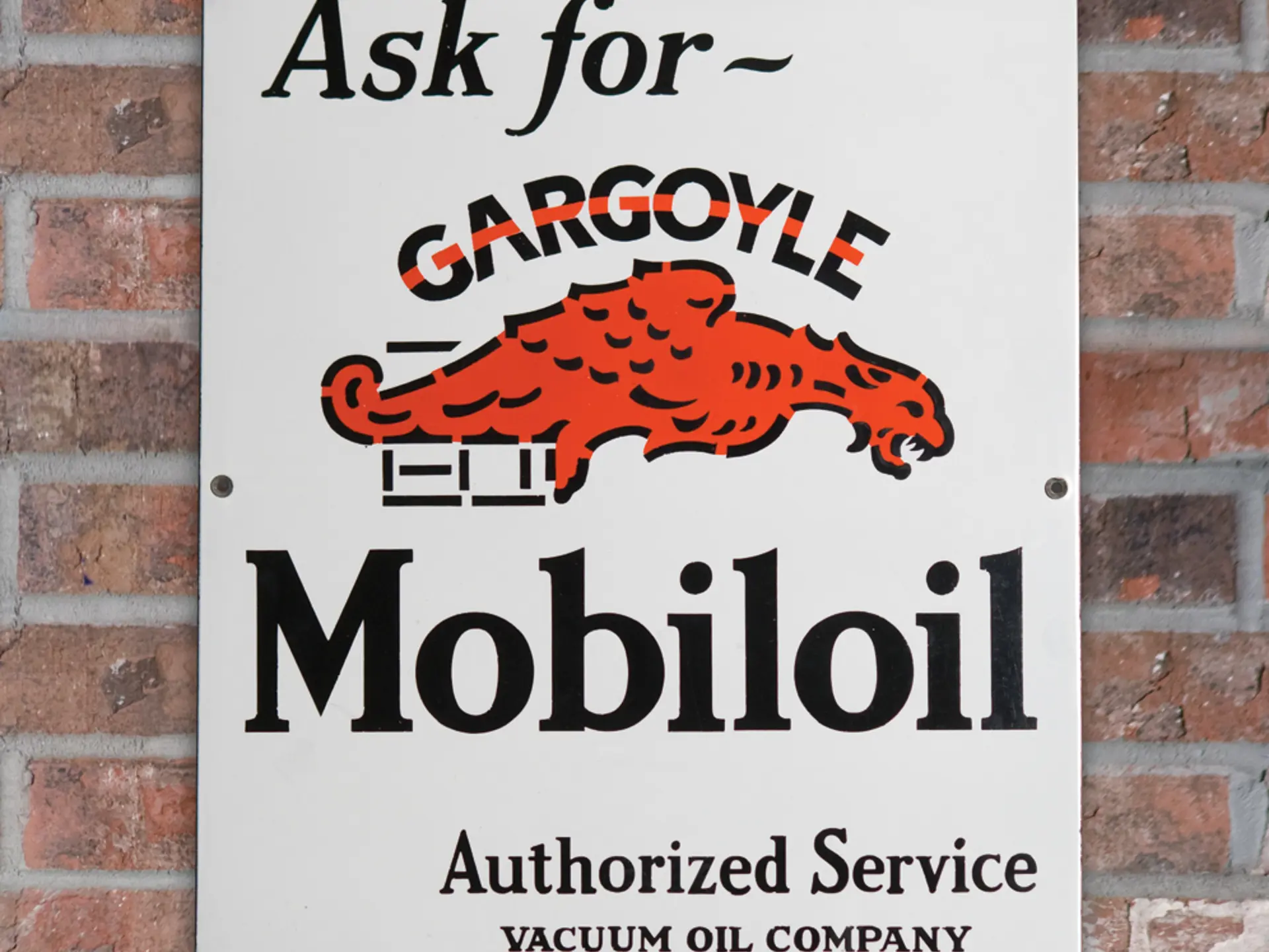 Gargoyle Mobiloil Authorized Service Sign | Joe's Garage - The ...
