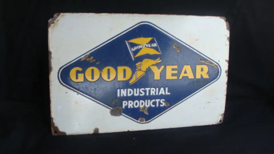 Unique Original Goodyear Industrial Porcelain Sign (13.5 x 22) | Auburn ...