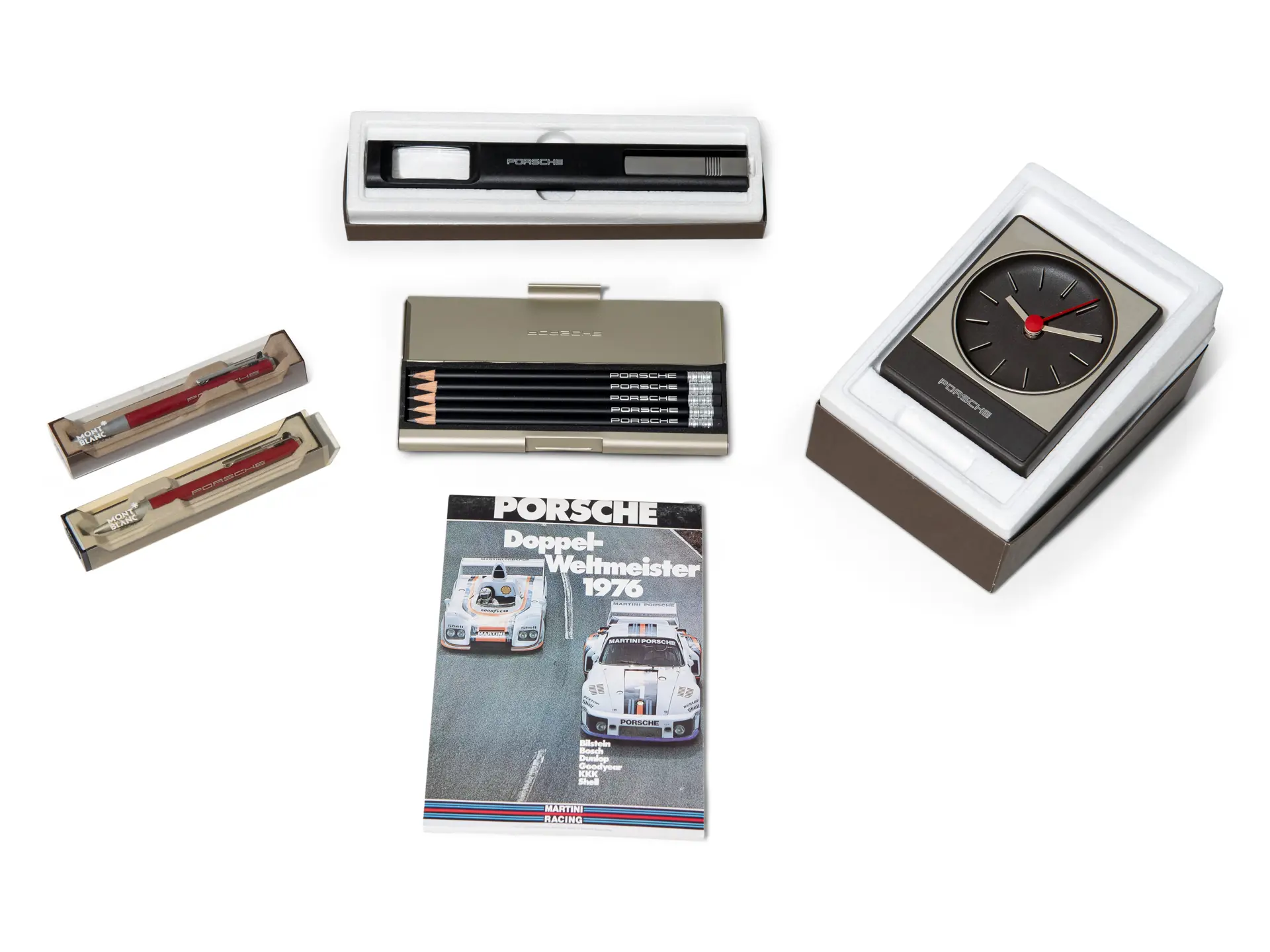 Porsche Desk Accessory Kit with Two Montblanc Pens, Porsche Pencils ...