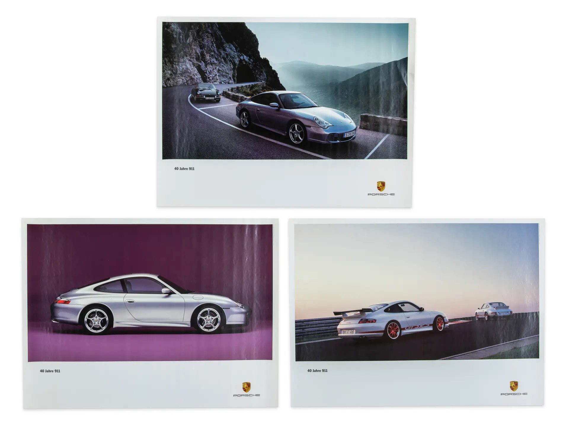 Three “40 Jahre 911” Porsche Advertising Posters, German | The White ...