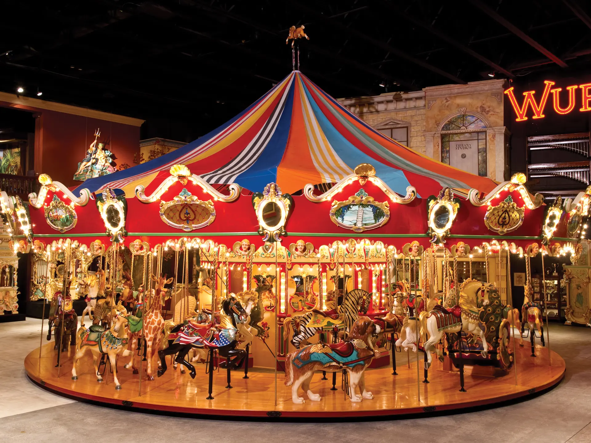 1998 46-Foot Custom Carousel With 42 Animals, 2 Chariots and Wurlitzer ...