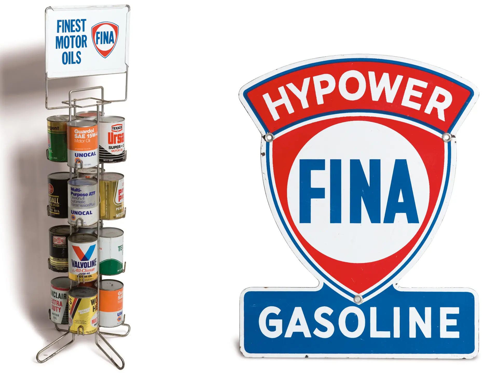 Fina Gas Sign, Stand, & Cans | The Dingman Collection 2012 | RM Sotheby's