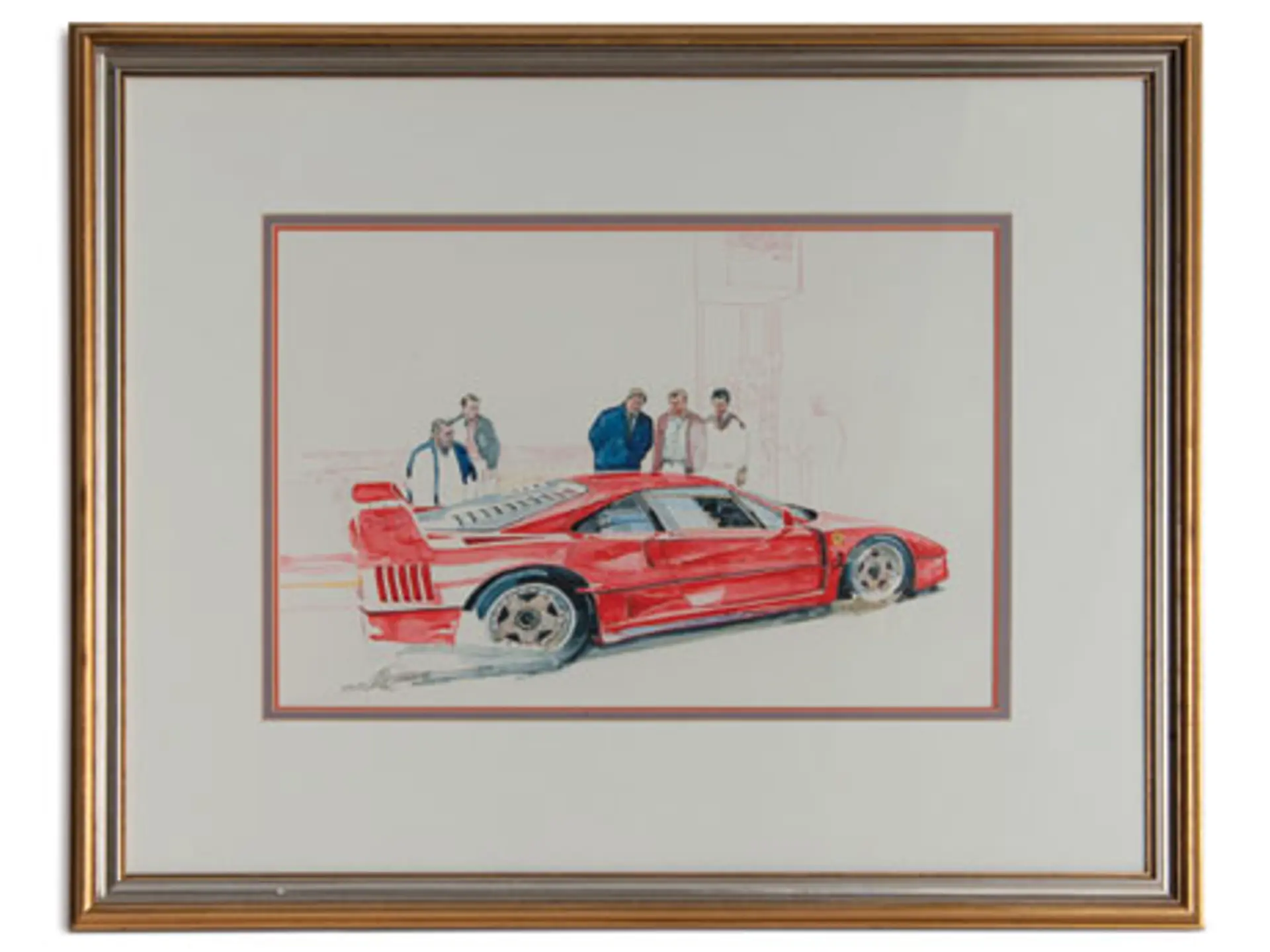 "Ferrari F 40" by Chuck Queener. Original Painting (23.25" X 27.75 ...