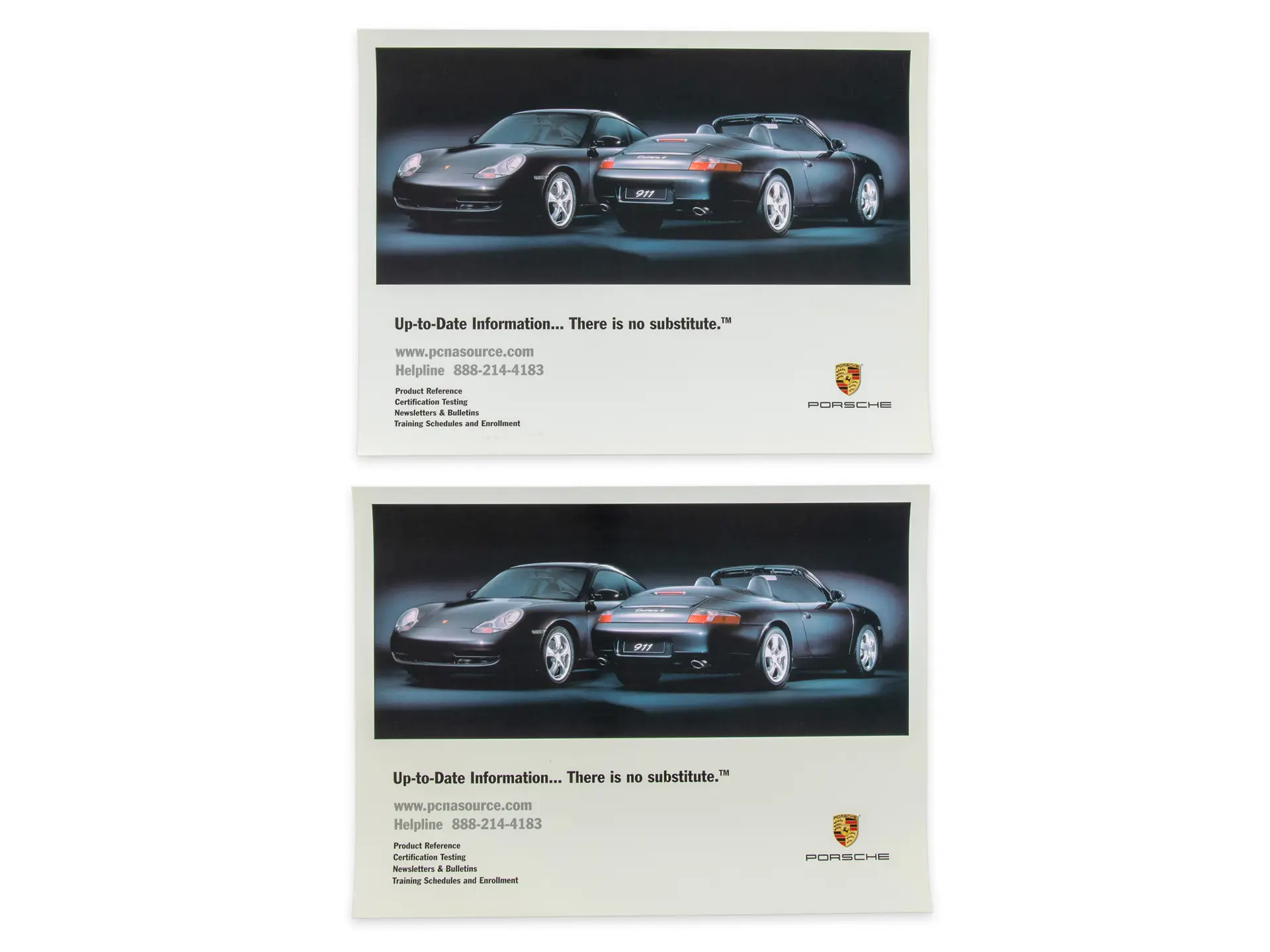 Two “Up-to-date Information…There is no substitute.” Porsche Helpline ...