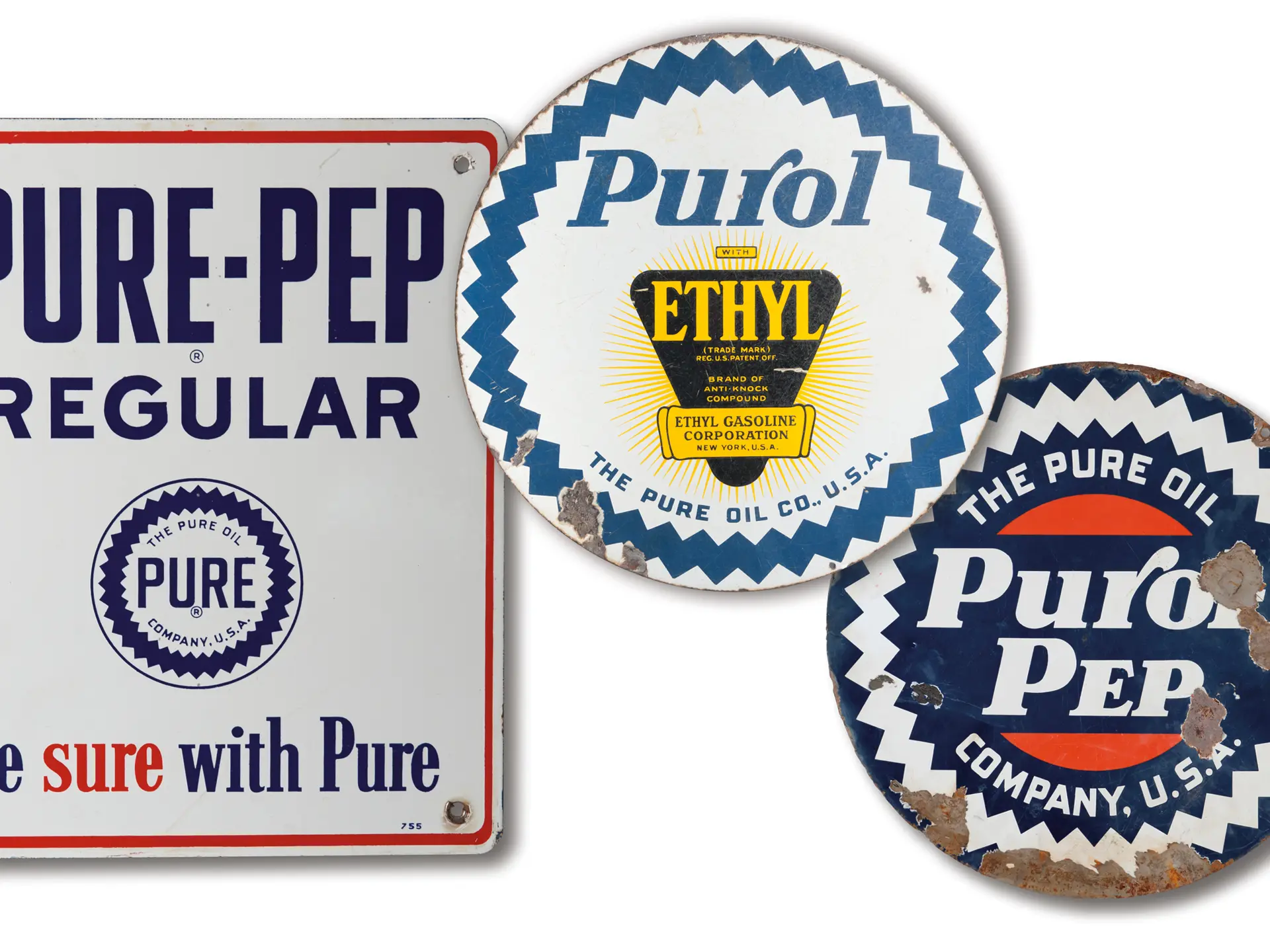 Three Pure Oil Signs | The Dingman Collection 2012 | RM Sotheby's