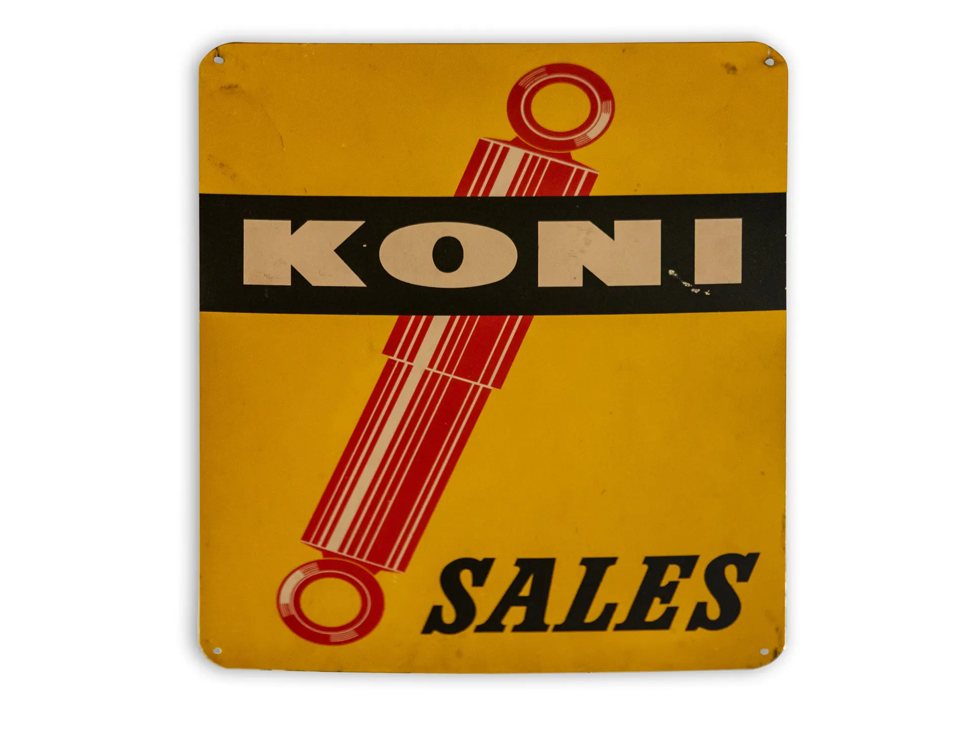 Koni Sales Tin Painted Sign | Gene Ponder Collection | RM Sotheby's