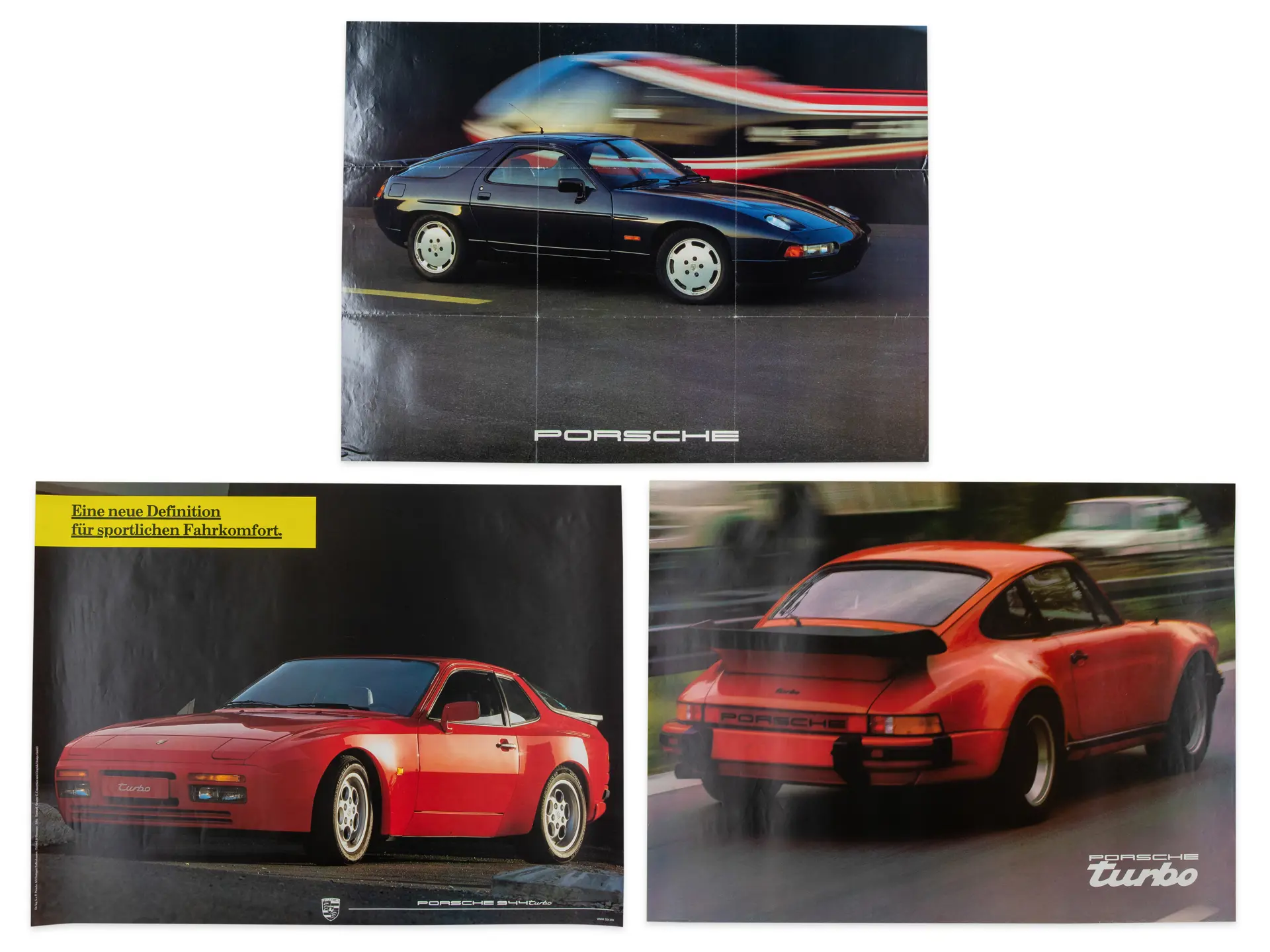 Three Porsche 911 Turbo Type 930, 944 Turbo, and 928 Posters | The ...