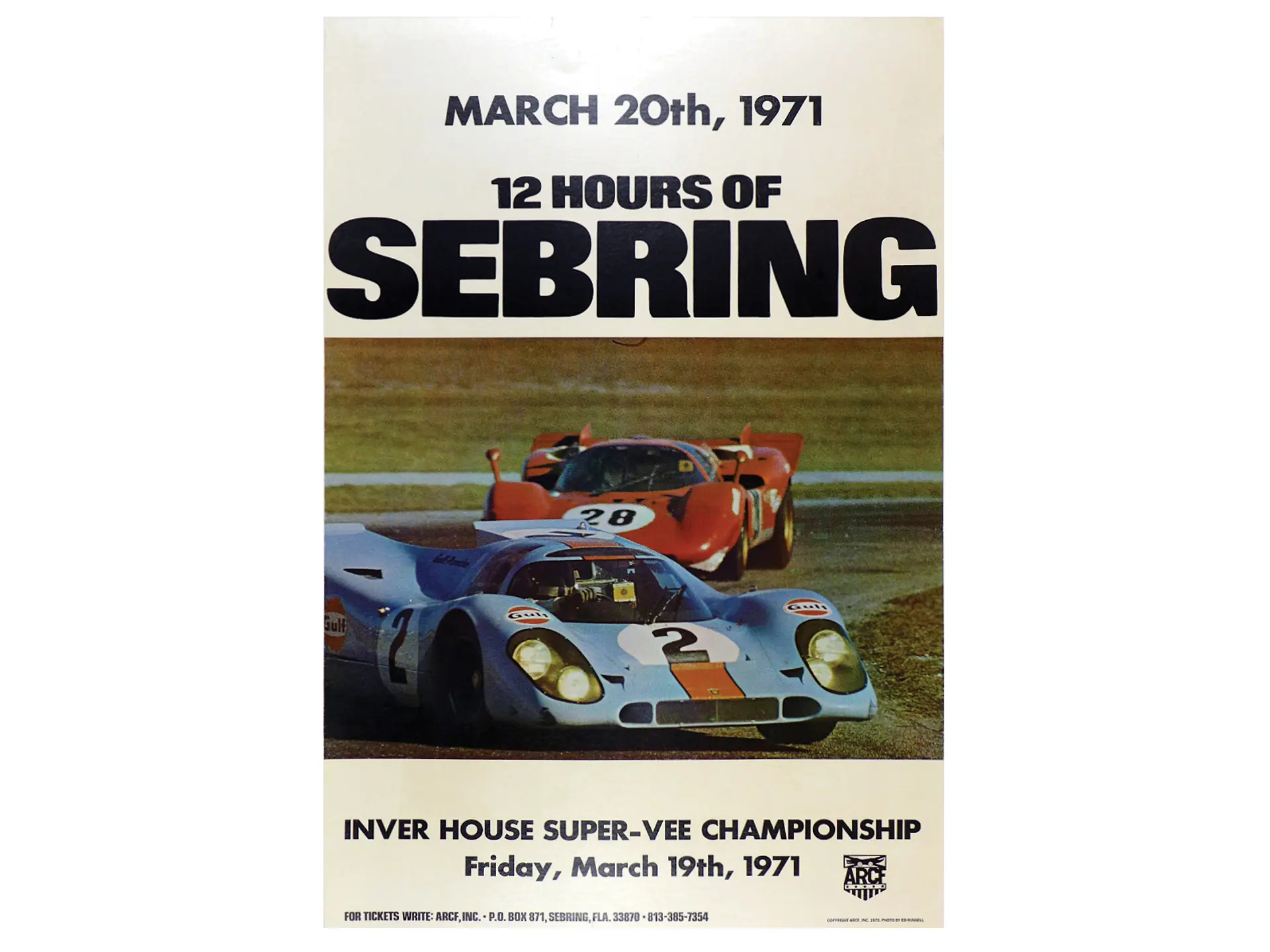 12 Hours of Sebring, 1971 | Original Racing Posters, 1925-1972 2020 ...