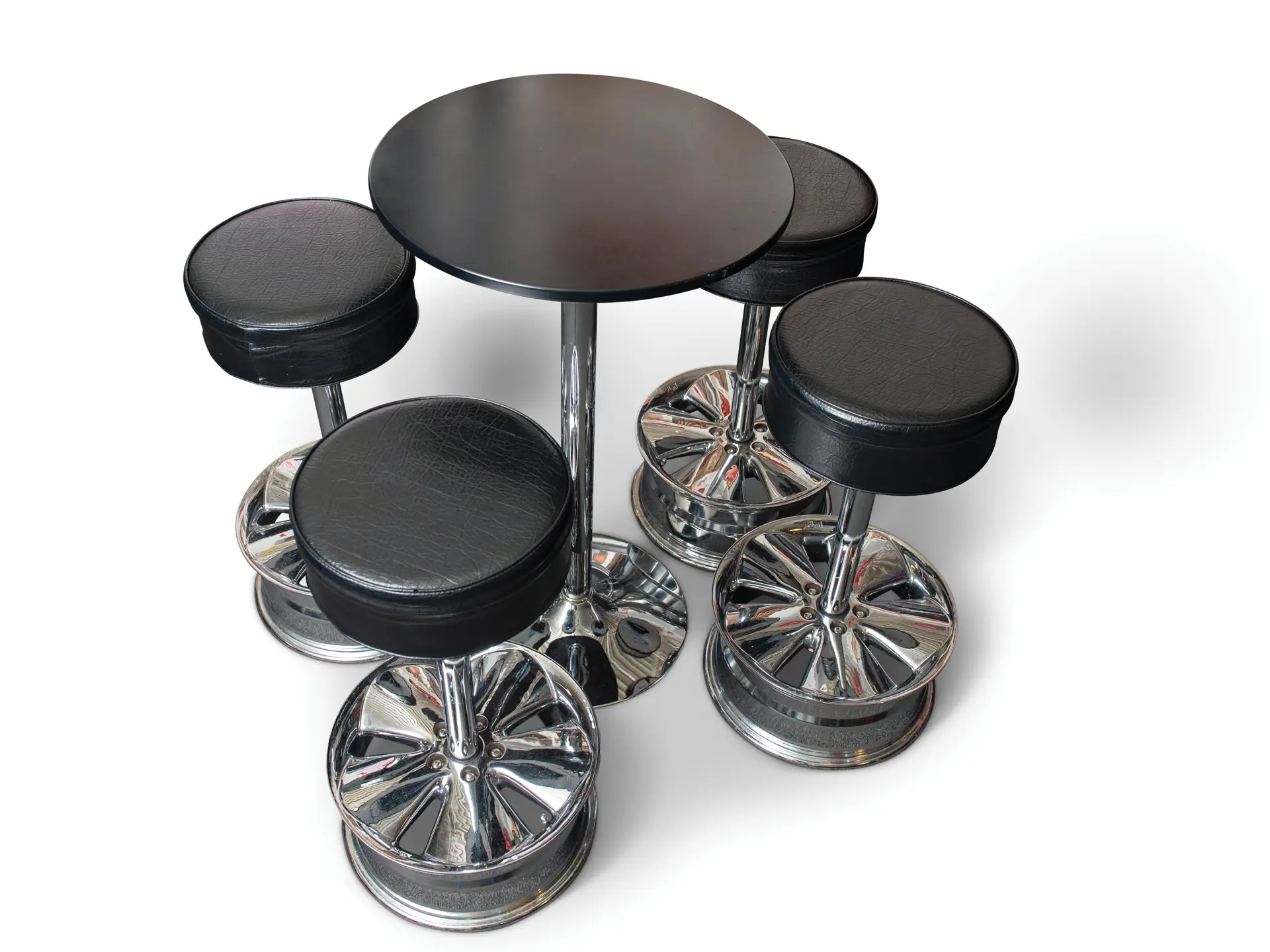 Niche Bahn Wheel Bar Stools and Table | The Taj Ma Garaj Collection ...
