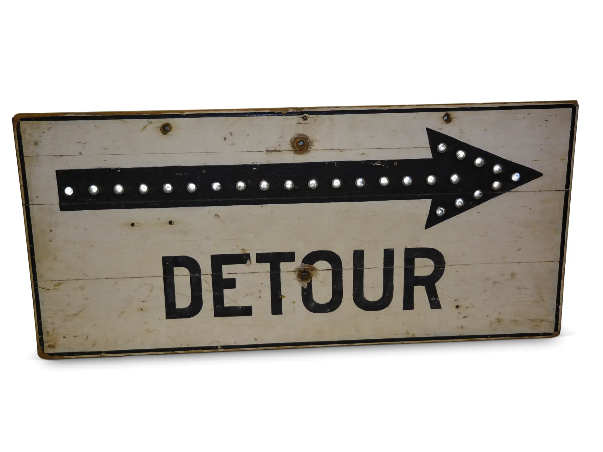Early Wooden Detour Arrow with Glass Cat Eyes Sign | Auburn Fall 2019 | RM Sotheby's