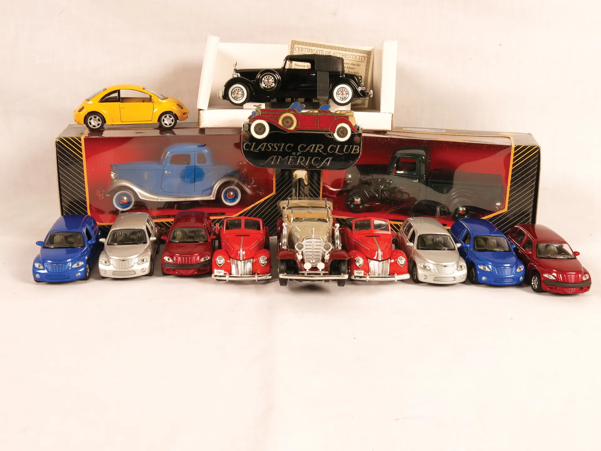 Assortment of Models and one Classic Car Club of America Placard ...