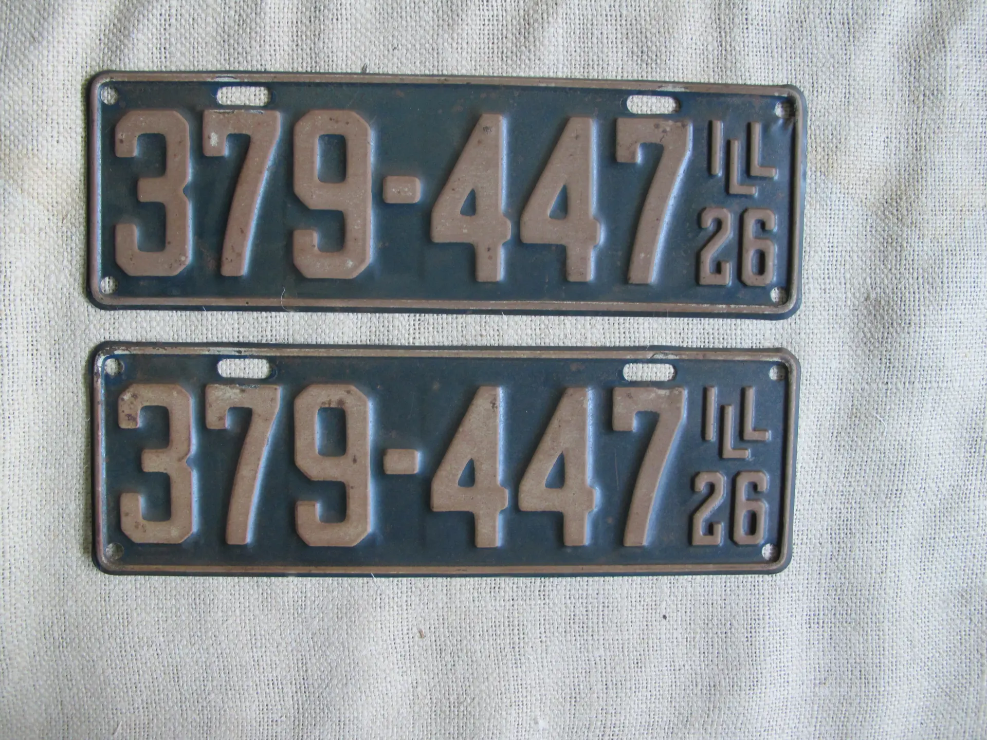 Matched Pair Illinois Plates | The Lee Roy Hartung Collection | RM ...