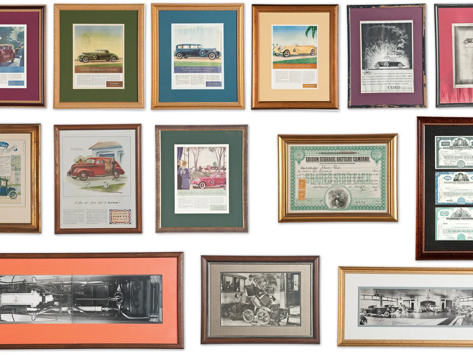 Assortment of Vintage Share Certificates, Advertisements and ...