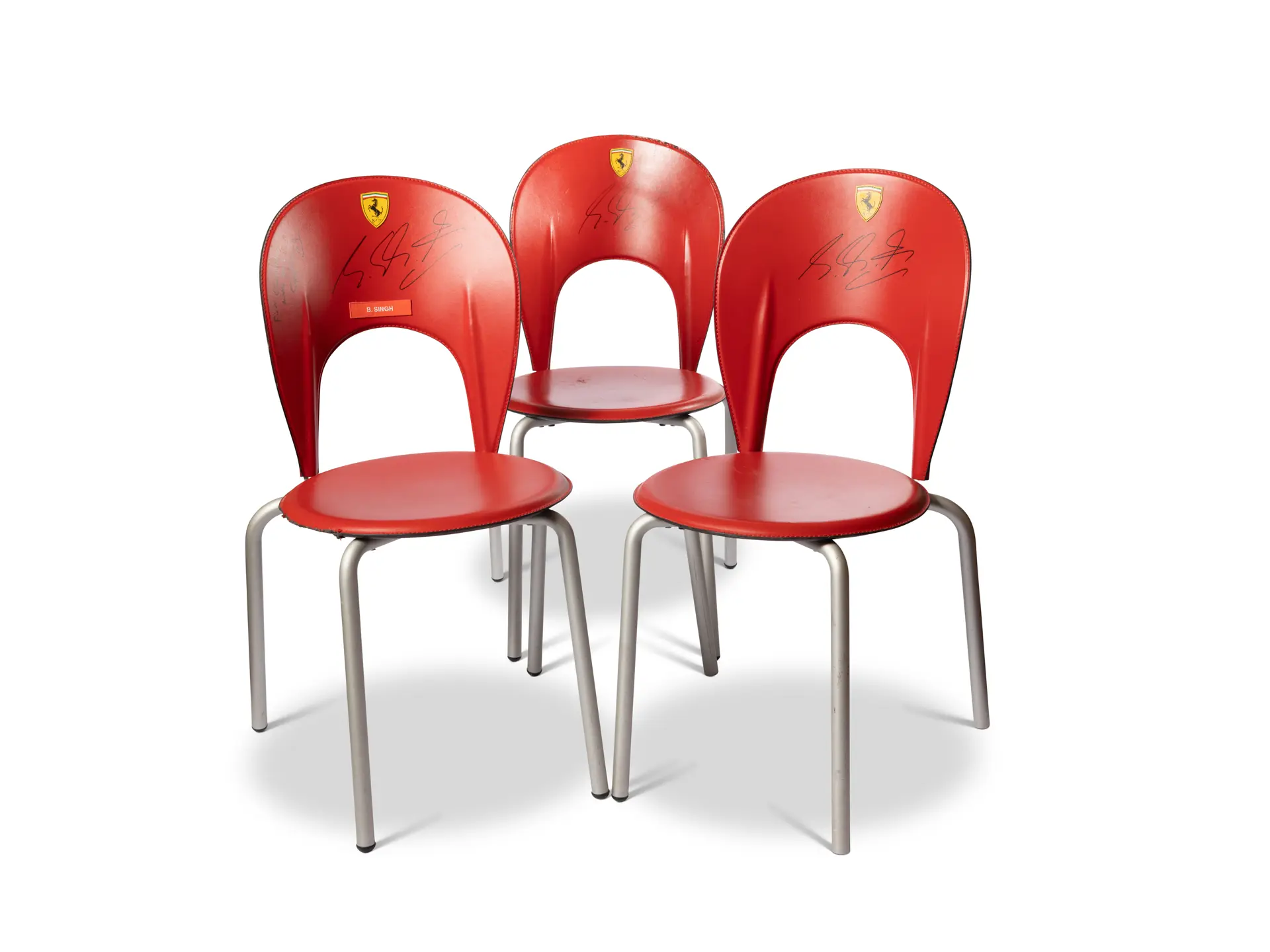 Three Signed Scuderia Ferrari Chairs | The Schumacher and F1 Legends ...