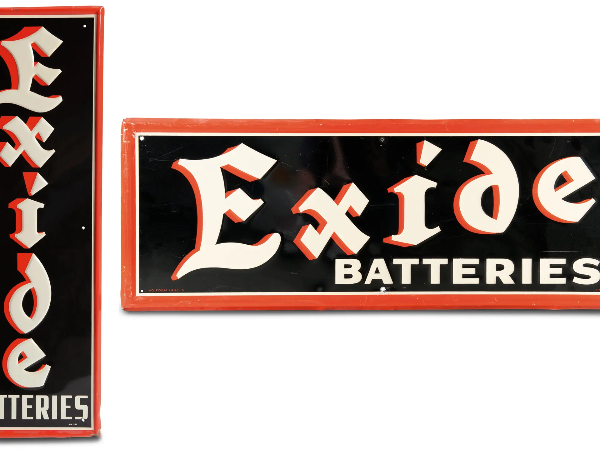 Two Exide Batteries Signs | The Dingman Collection 2012 | RM Sotheby's
