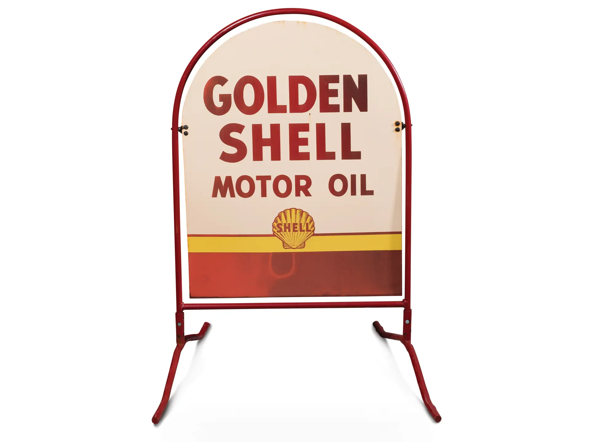 Shell X-100 Motor Oil and Golden Shell Motor Oil Double-Sided Standing ...