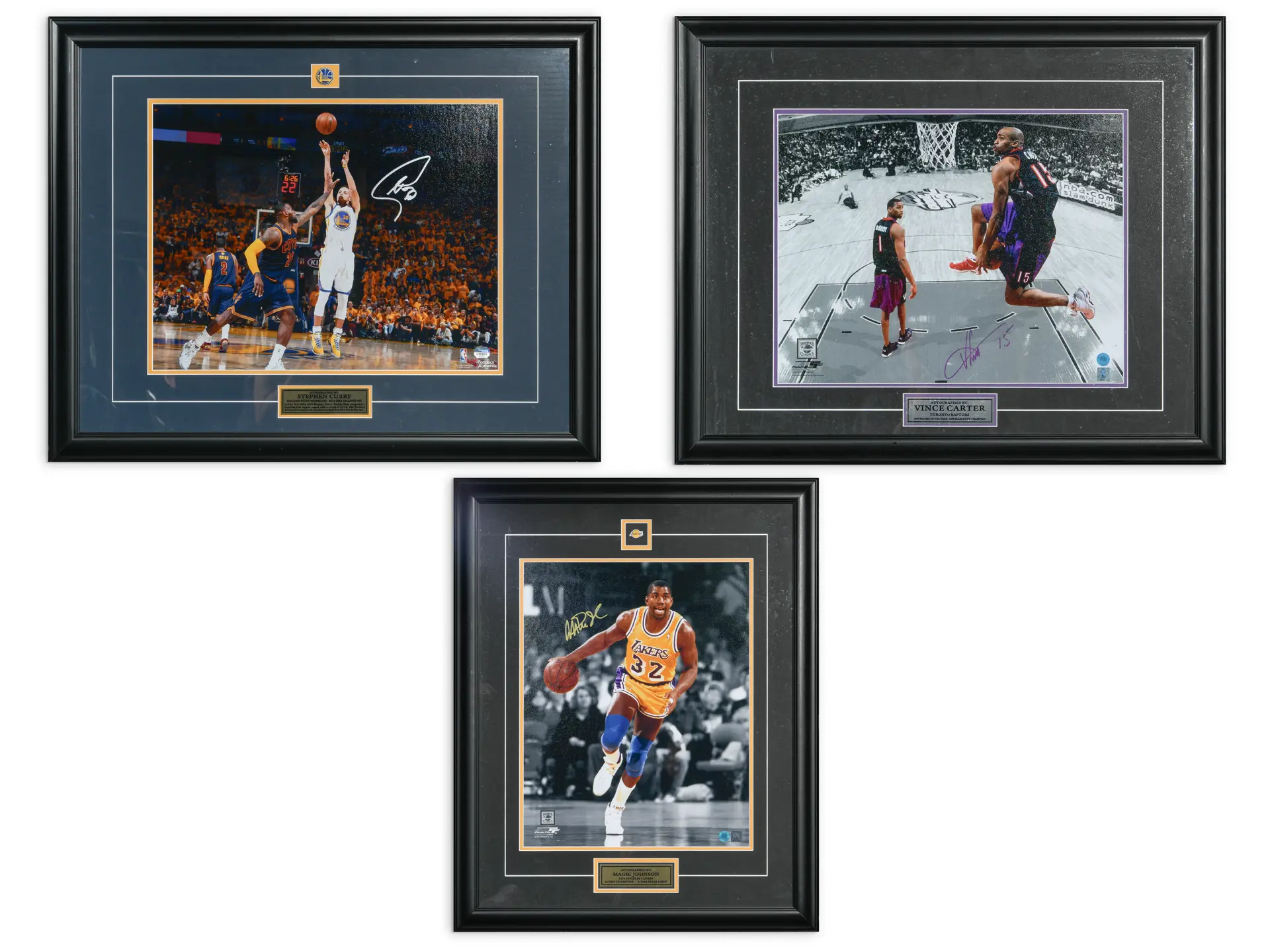 Magic Johnson, Stephen Curry, and Vince Carter Autographed ...