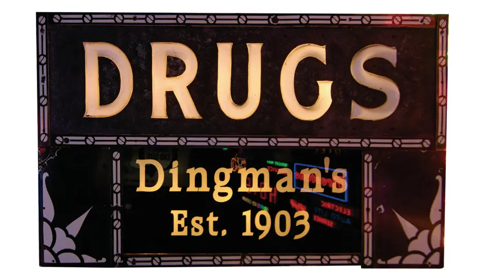 Dingman's Drugs Illuminated Sign | The Dingman Ford Collection | RM ...