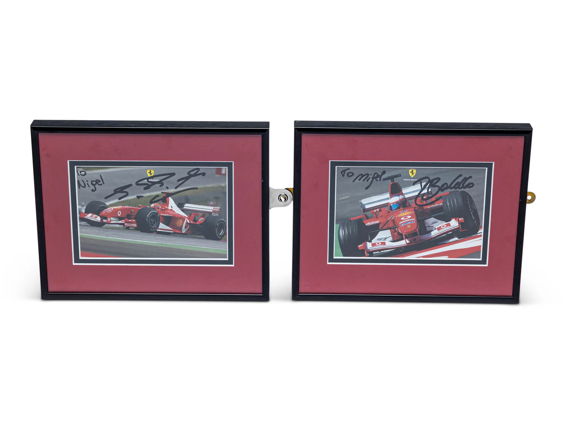 Pair of Framed Photographs Signed by Michael Schumacher & Rubens ...
