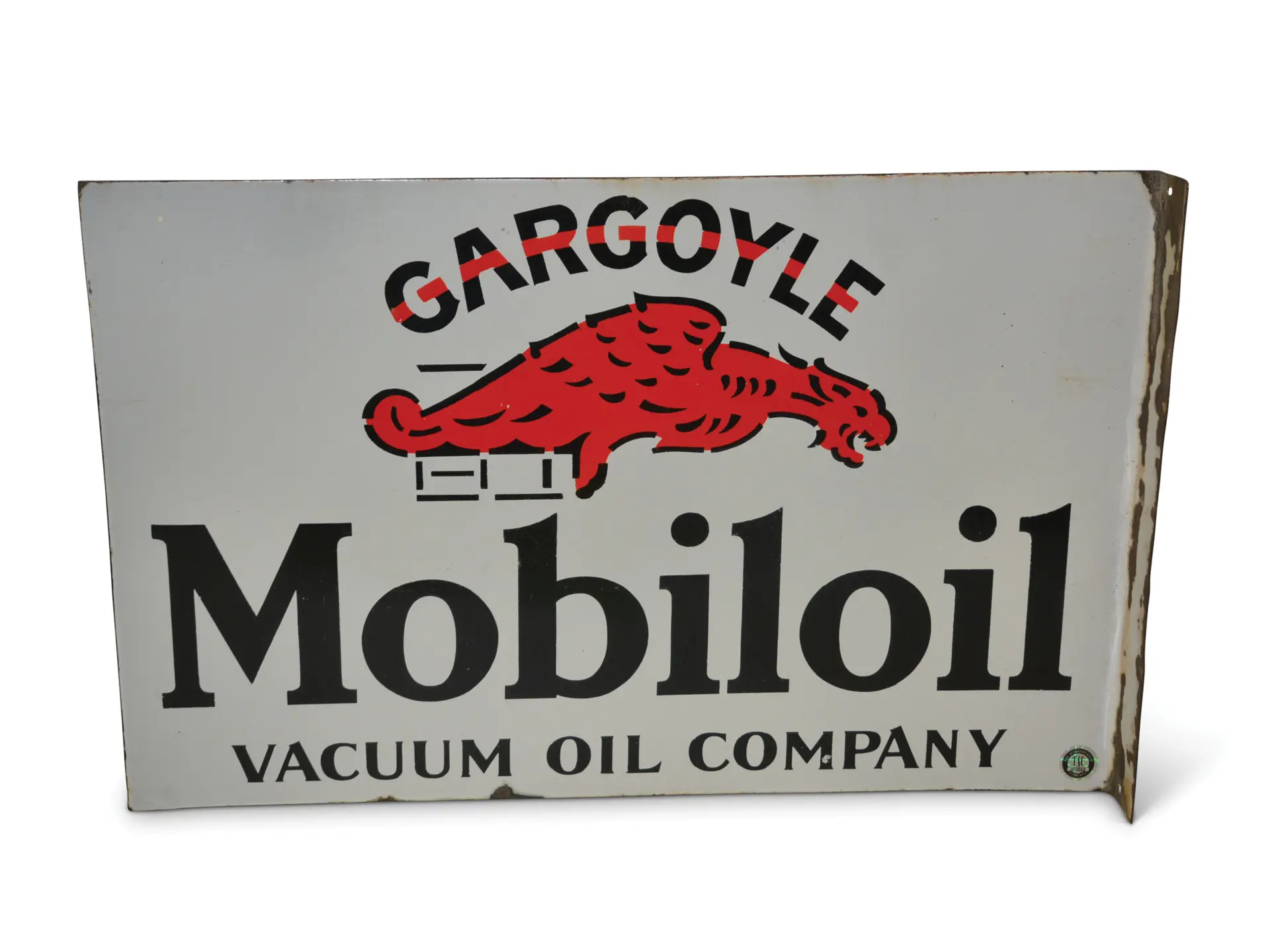 "Gargoyle Mobiloil Vacuum Oil Company" Porcelain Flange Sign | Auburn ...