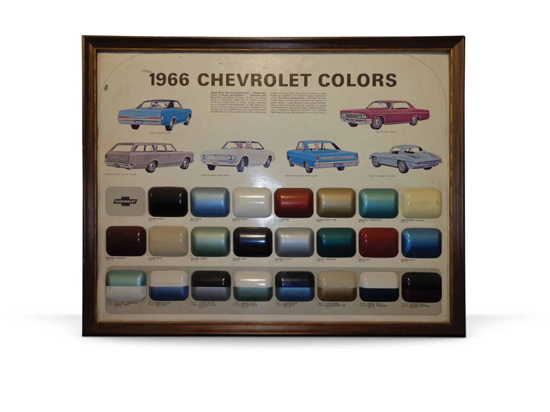 Chevrolet Dealer Showroom Paint Color Display for the Full Line of 1966 ...