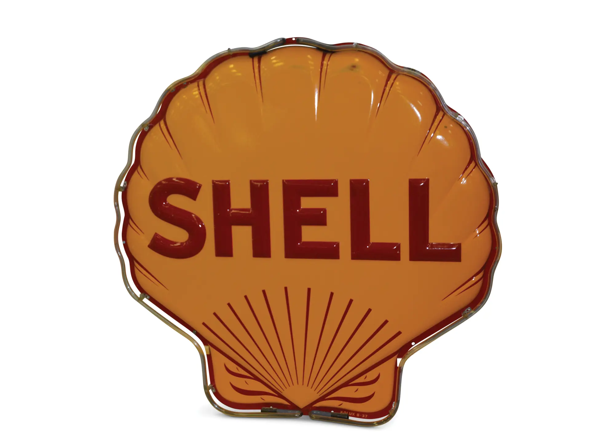 Shell Embossed Neon Porcelain Sign | Auburn Fall 2019 | RM Sotheby's