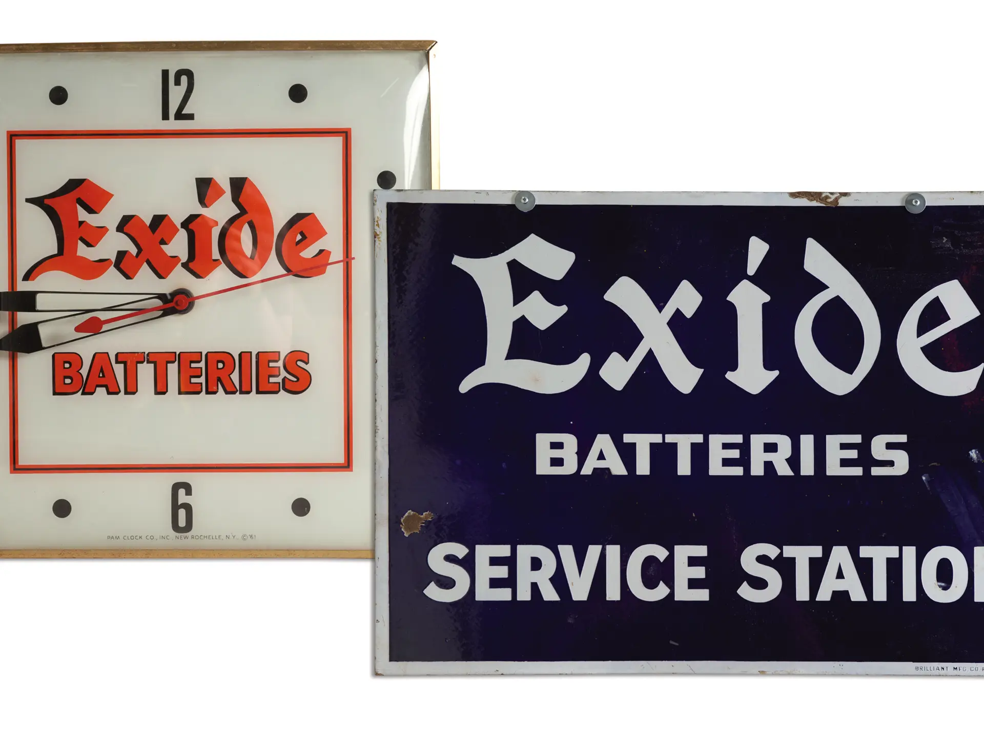 Two Exide Batteries Signs | The Dingman Collection 2012 | RM Sotheby's
